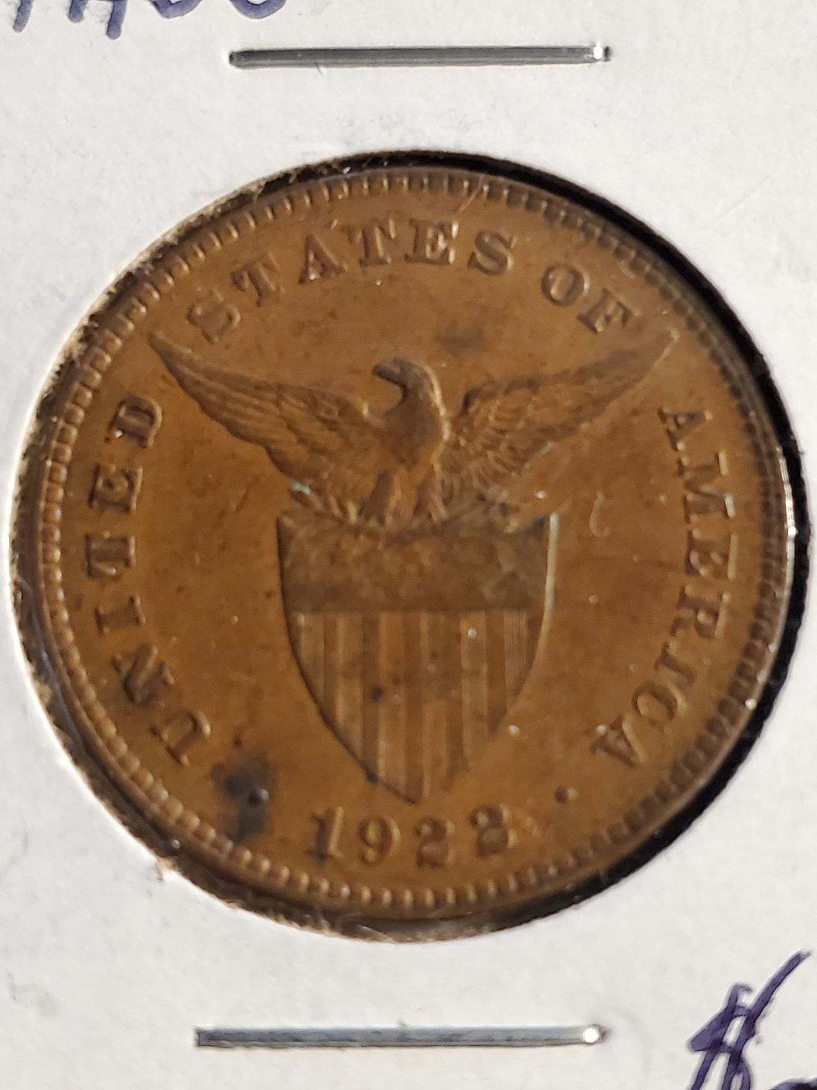 1922 Philippines 1 Centavo - For Sale, Buy Now Online - Item #798965