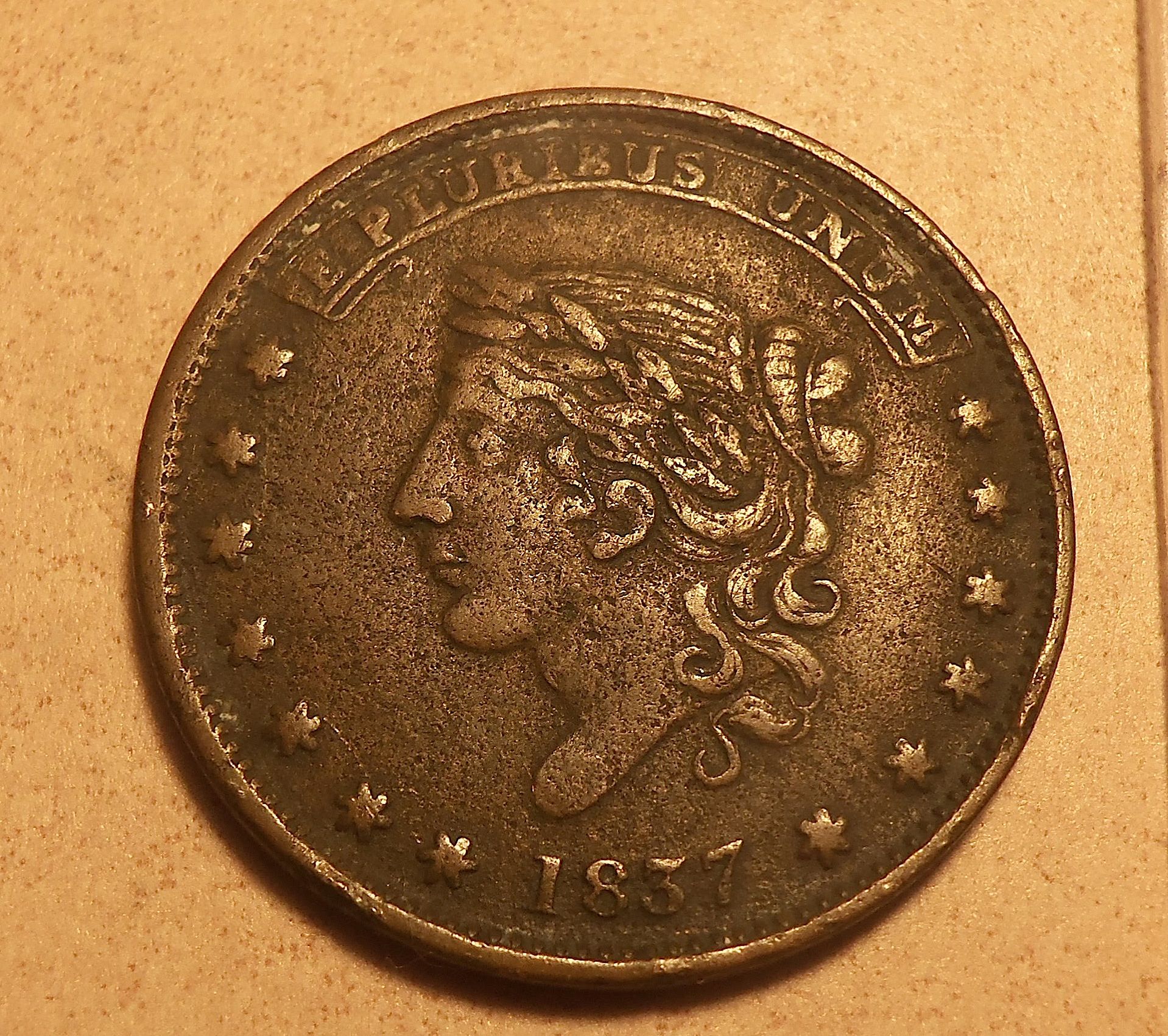 1837 Penny "not one cent for Tribute" Hard Times Lot ELLph - For Sale ...