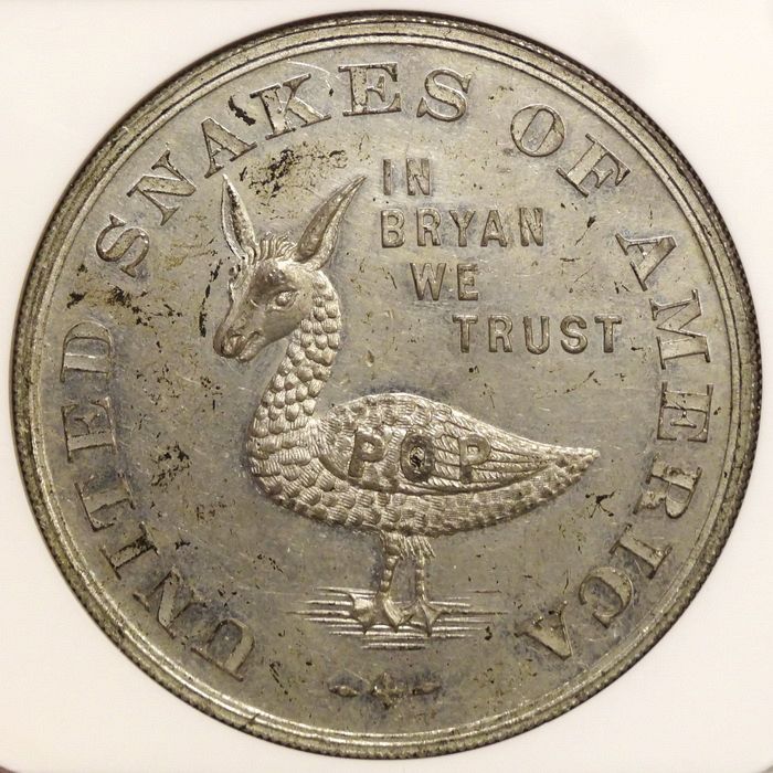 1896 Bryan Money, Sch-353, Popular Snakes of America Type, NGC MS-61 ...