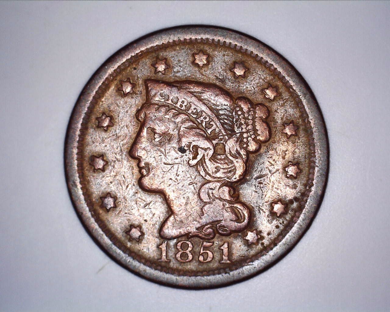 1851 P Braided Hair Liberty Head Large Cents: Normal Date, VG - For ...
