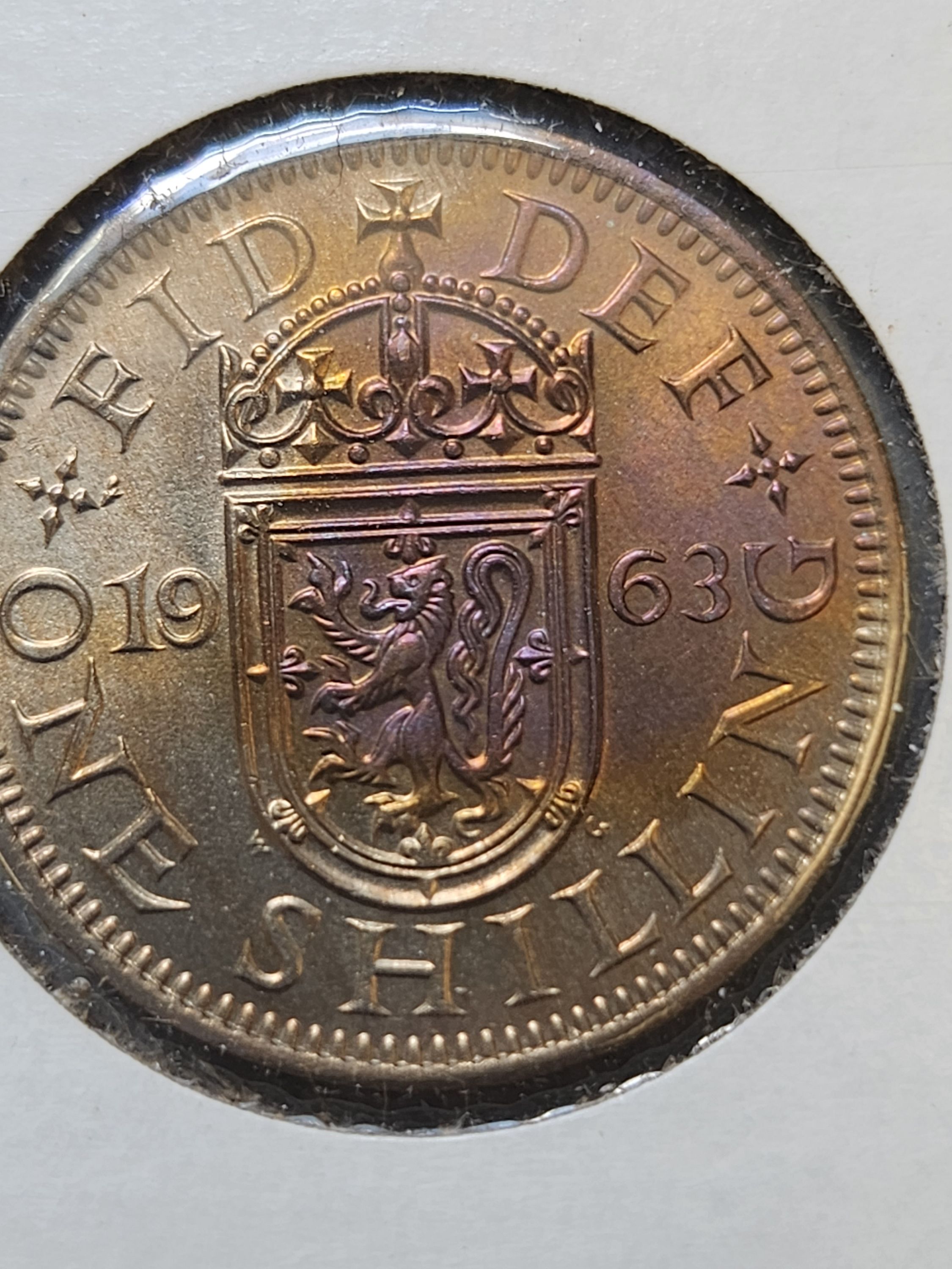 1963 Great Britain United Kingdom Shilling Coin Uncirculated Scottish ...