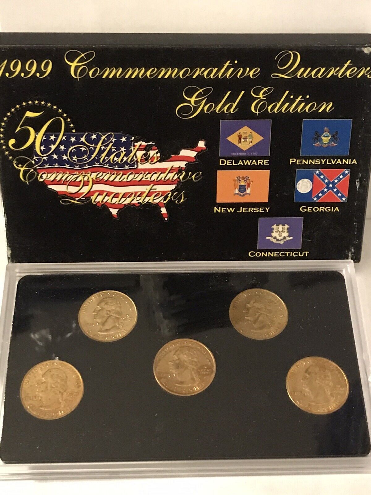 1999 Commemorative Quarters Platinum, Gold, Denver and Philadelphia ...