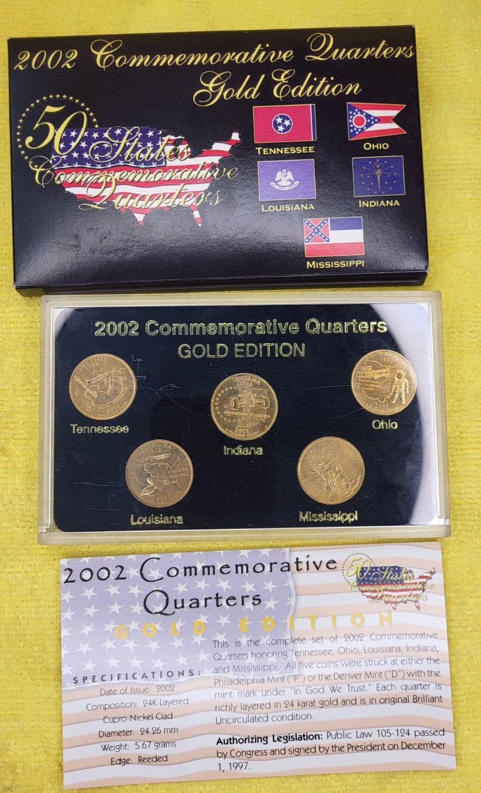 2002 Commemorative Quarters Gold Edition - For Sale, Buy Now Online ...
