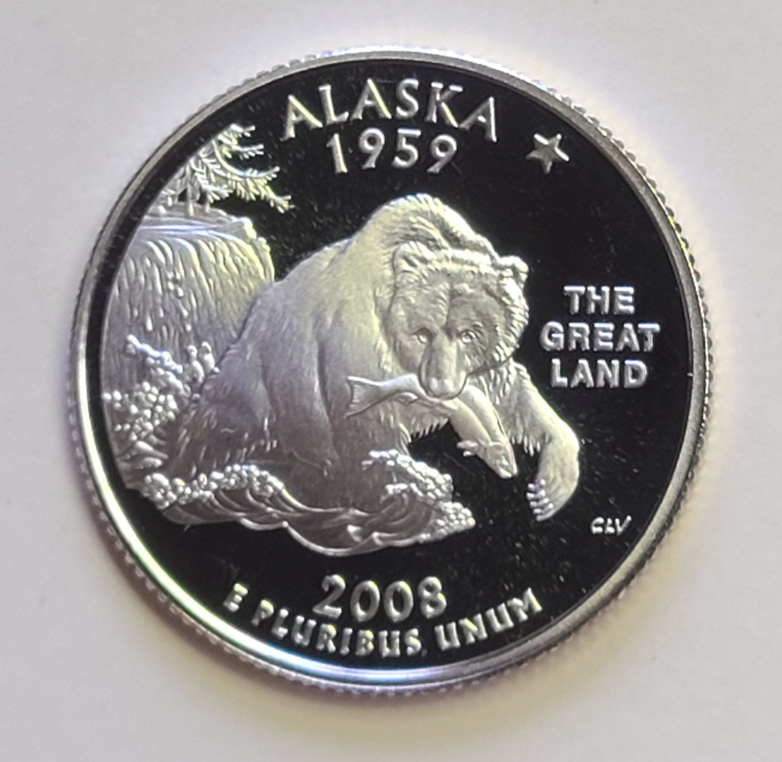 Statehood Quarter 2008-S Alaska SILVER Proof-65 (GEM) - For Sale, Buy ...