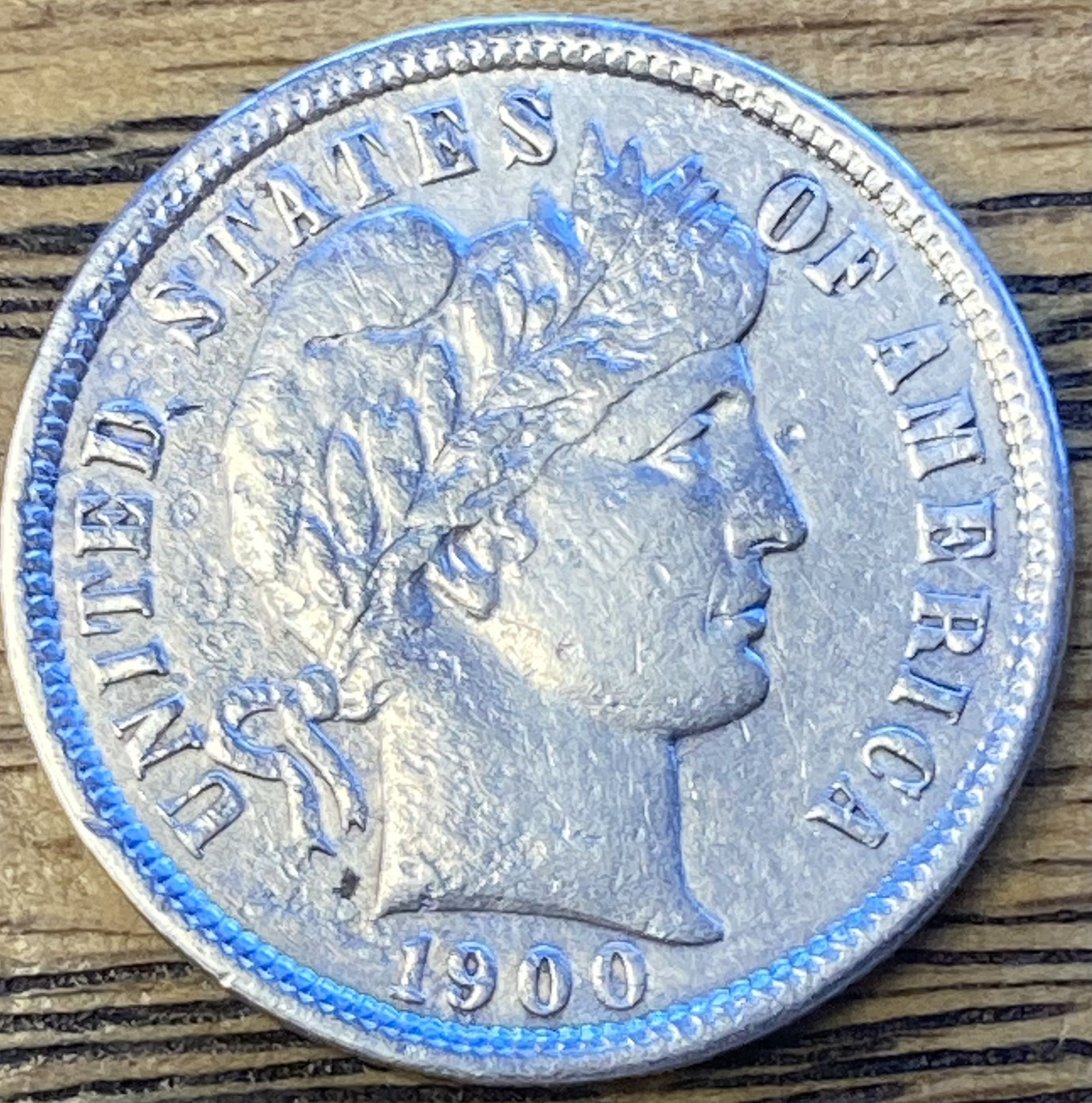 1900 barber dime with AU details but rough - For Sale, Buy Now Online ...