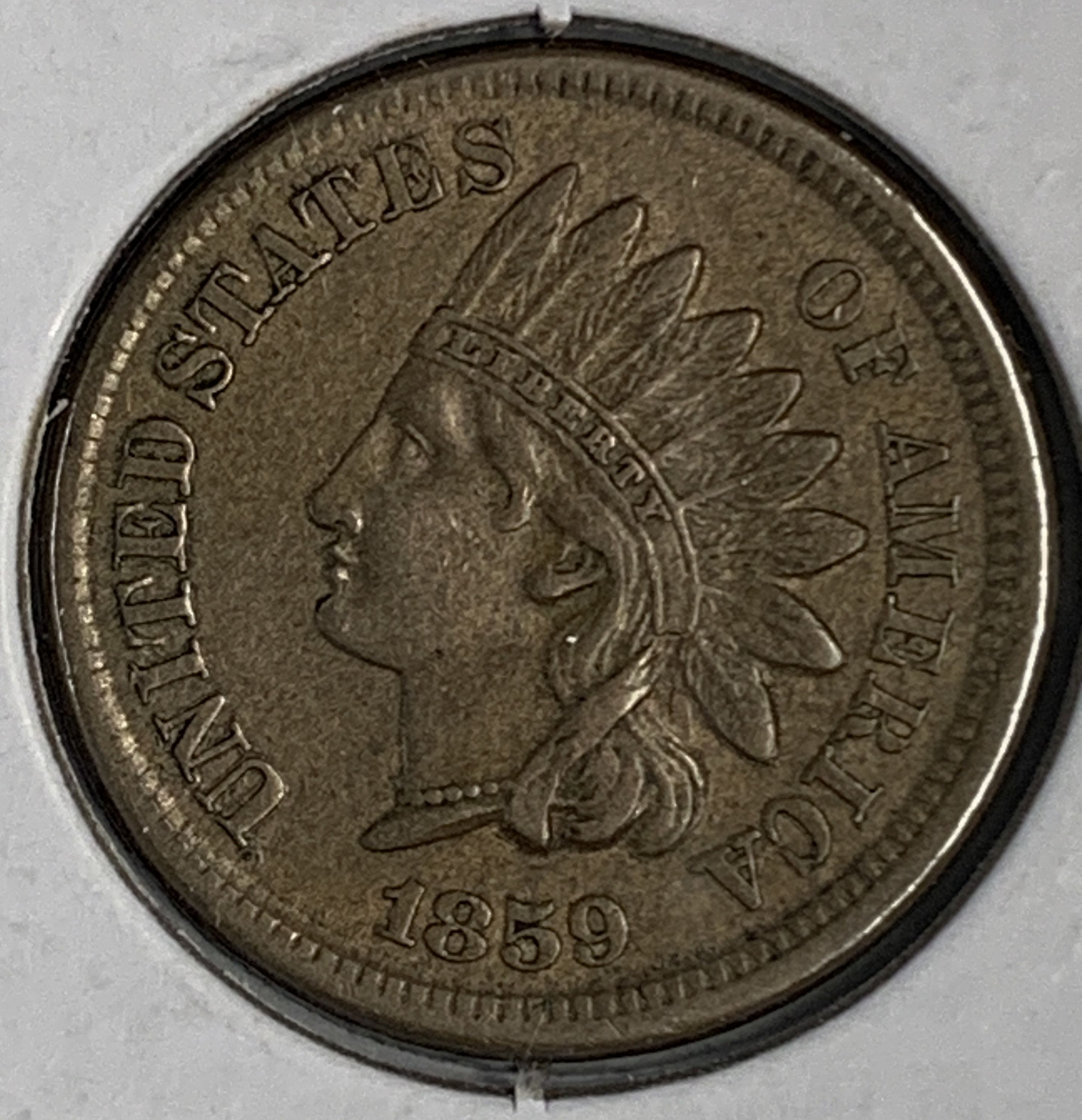 1859 Indian Head Cent, AU+ (6833) - For Sale, Buy Now Online - Item #820005