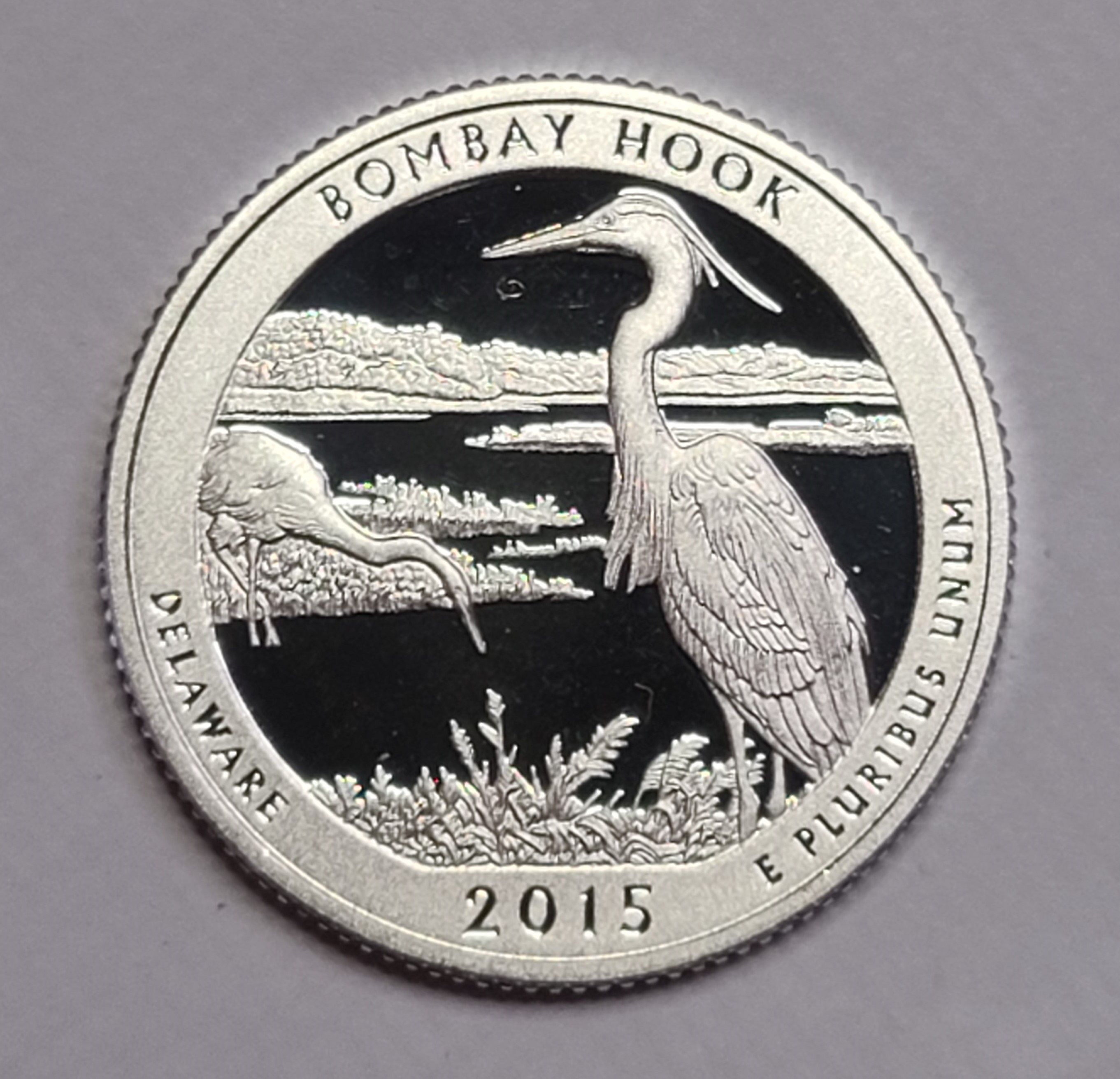 2015-S Delware-Bombay Hook SILVER Proof-65 (GEM) National Parks Quarter ...
