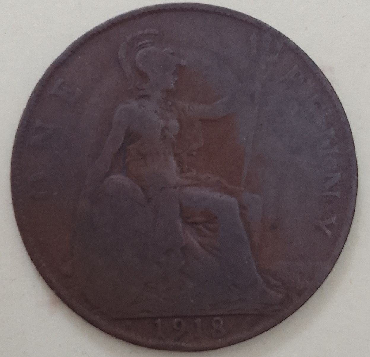 B) ONE PENNY 1918 KING GEORGE 5TH COIN - For Sale, Buy Now Online ...