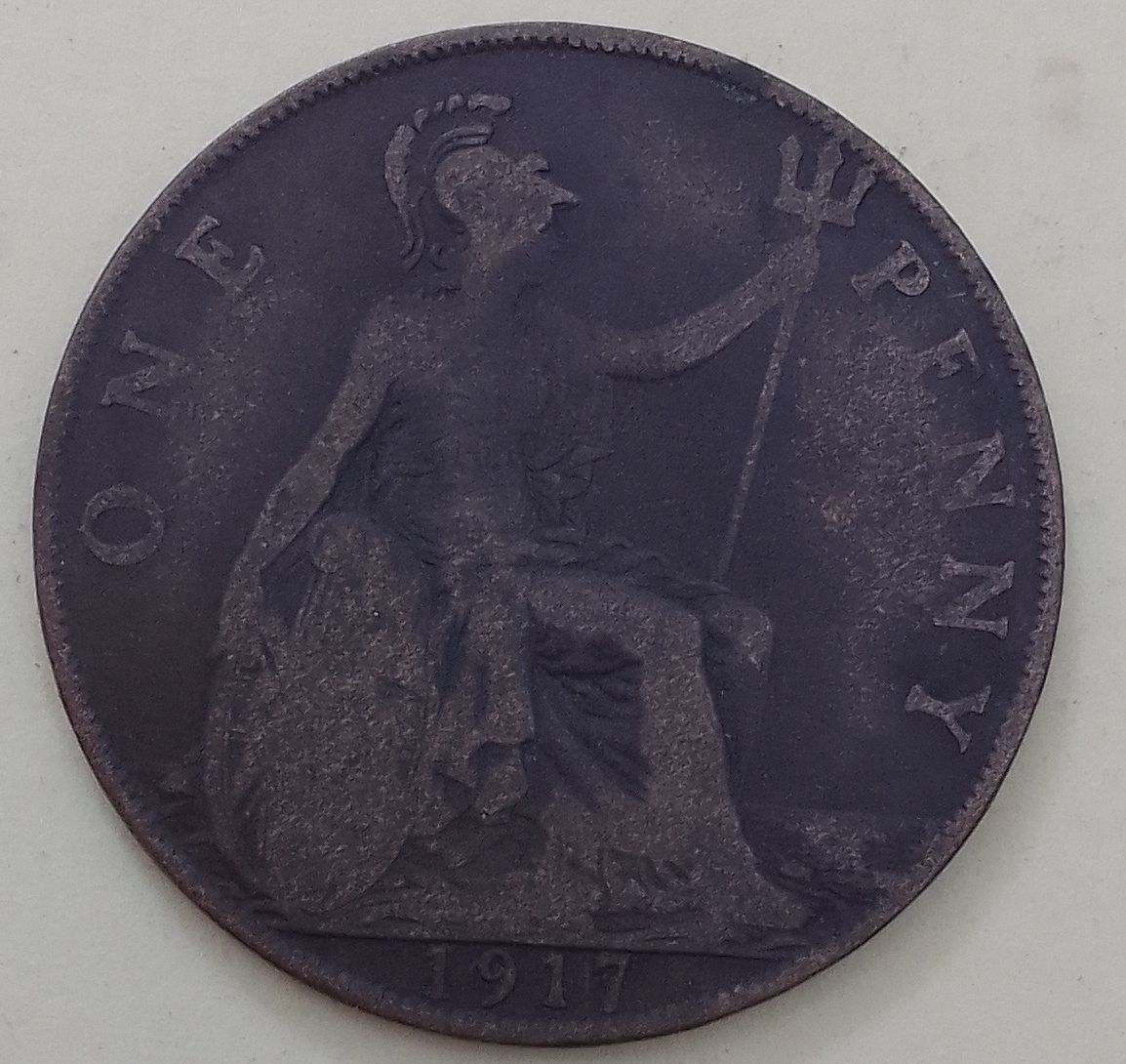 G) ONE PENNY 1917 KING GEORGE 5TH COIN - For Sale, Buy Now Online ...
