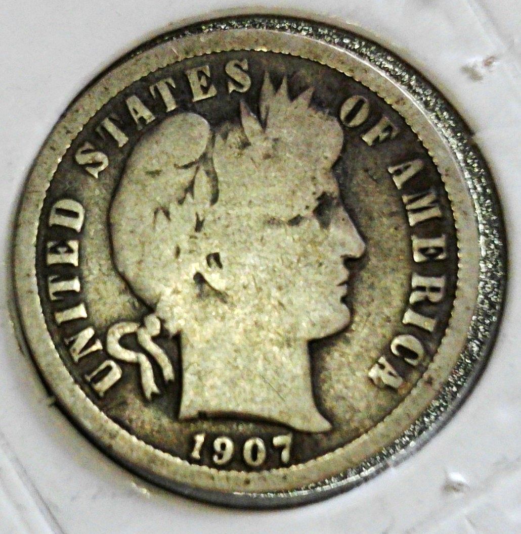 1907 Barber Dime - For Sale, Buy Now Online - Item #822370