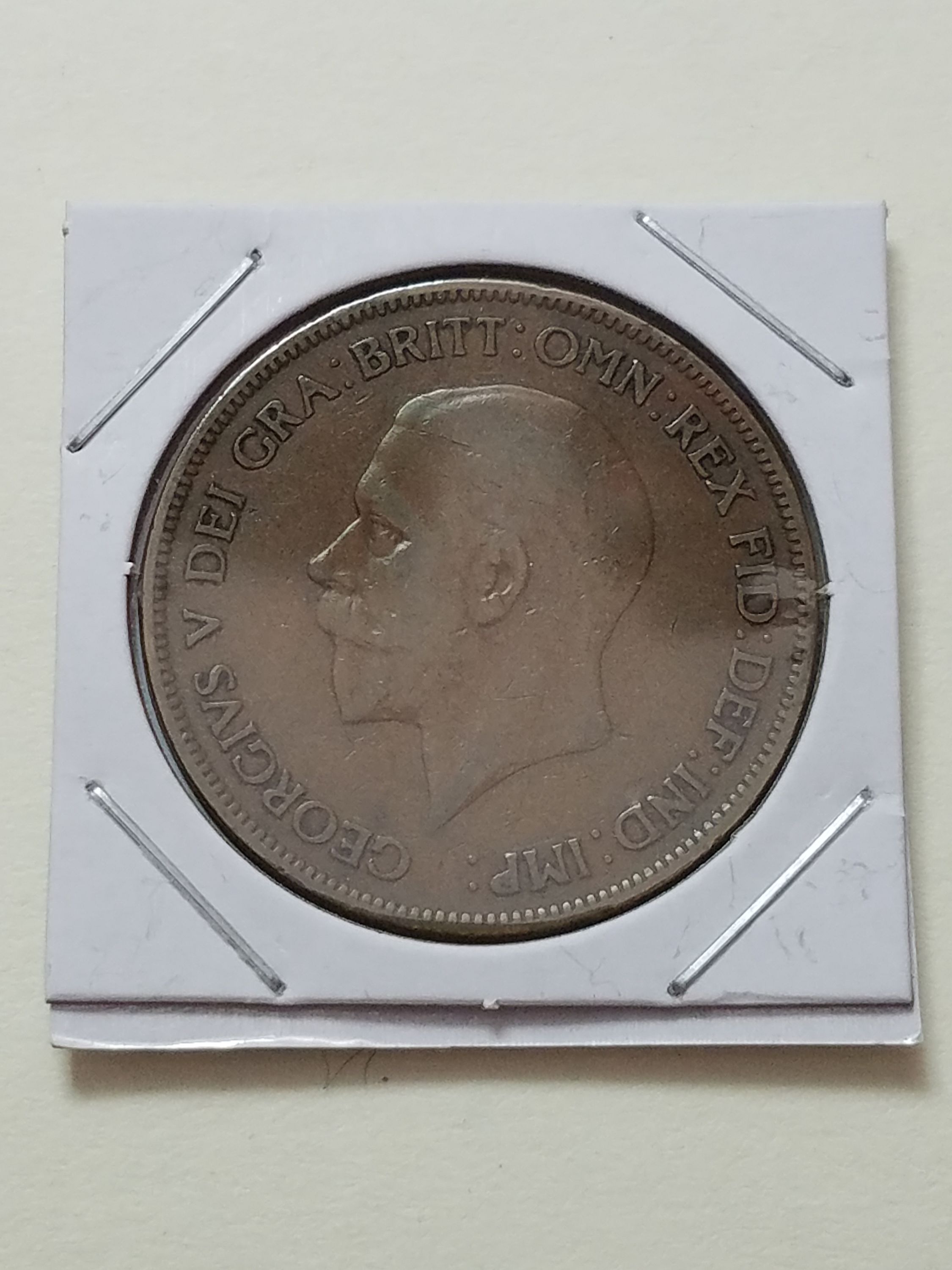1928 Great Britain One Penny GB UK United Kingdom England George V ...