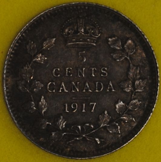 1917 Canada 5 Cents AU - For Sale, Buy Now Online - Item #828545