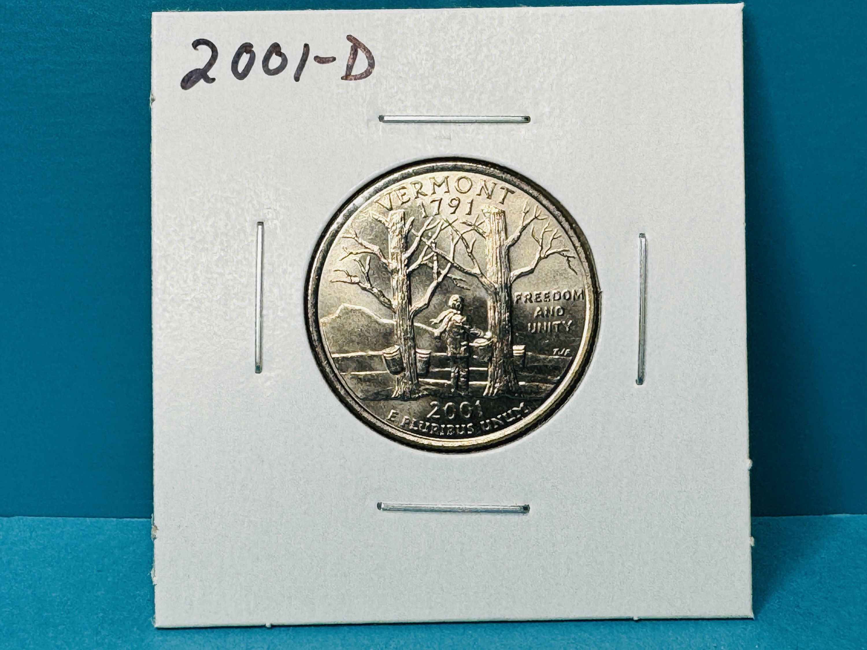 2001-D Vermont 50 State Quarter - For Sale, Buy Now Online - Item #831744