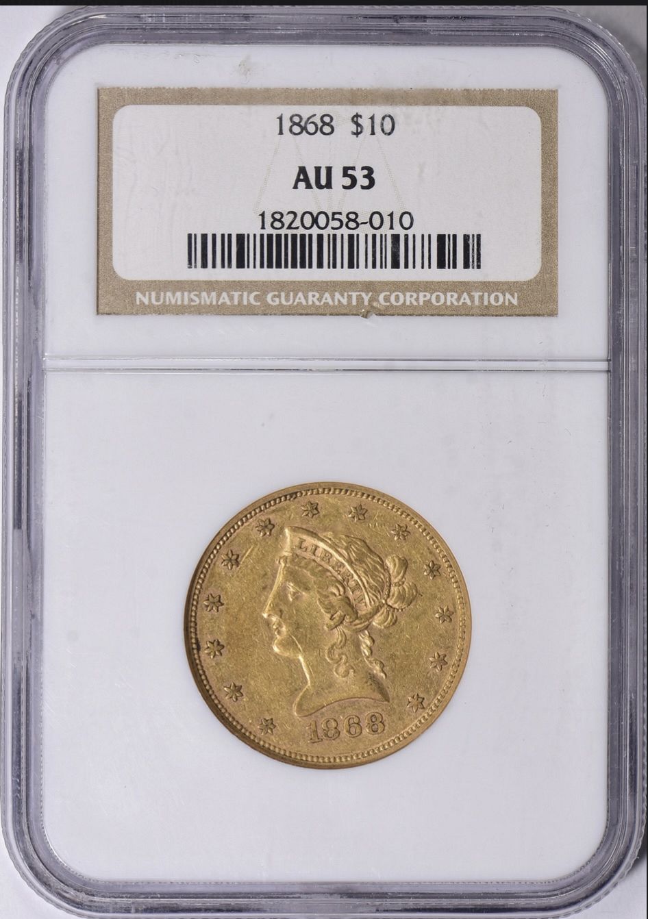 1868 P $10 GOLD LIBERTY HEAD EAGLE NGC MS 53 - For Sale, Buy Now Online ...