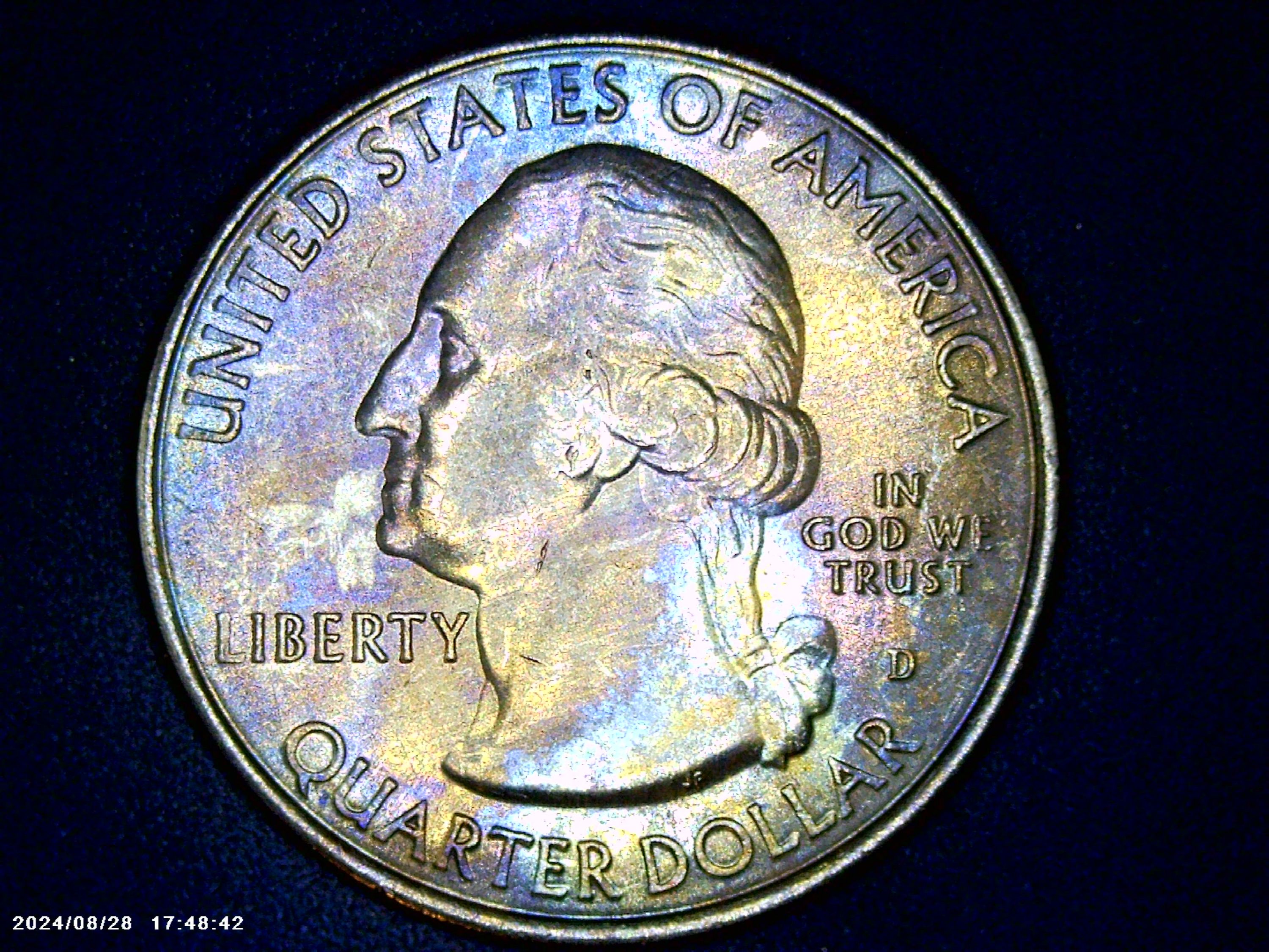2016 D Harpers Ferry Brilliant Uncirculated Beautiful Rainbow Toning ...