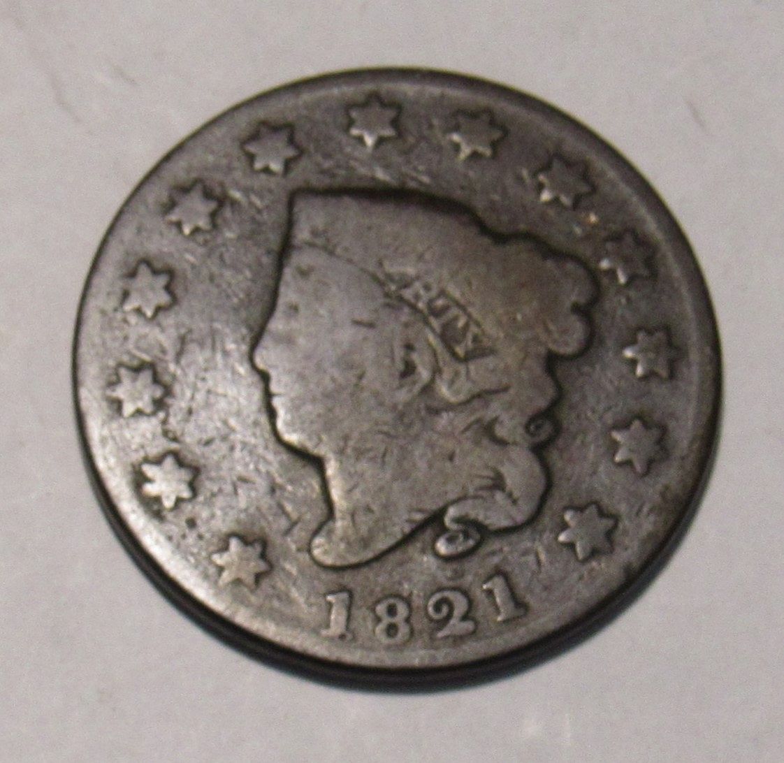 1821 P Coronet Liberty Head Large Cent in circulated condition - For ...