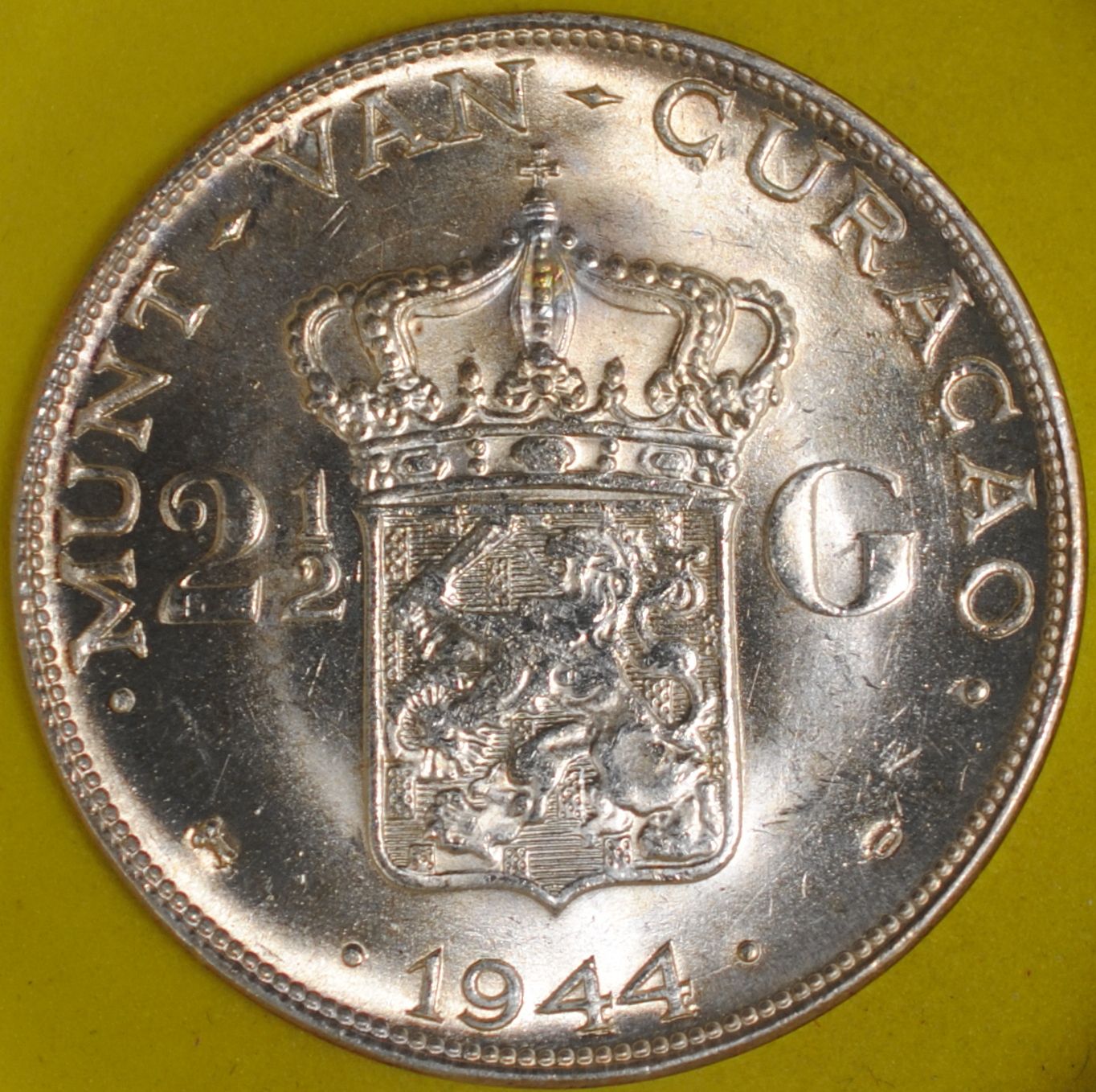 1944D Curacao 2 1/2 Gulden BU - For Sale, Buy Now Online - Item #836802