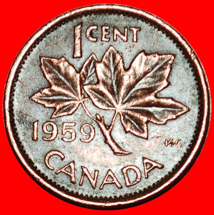 NOT NUDE (1953-1964): CANADA ★ 1 CENT 1959! ELIZABETH II (1953-2022 ...