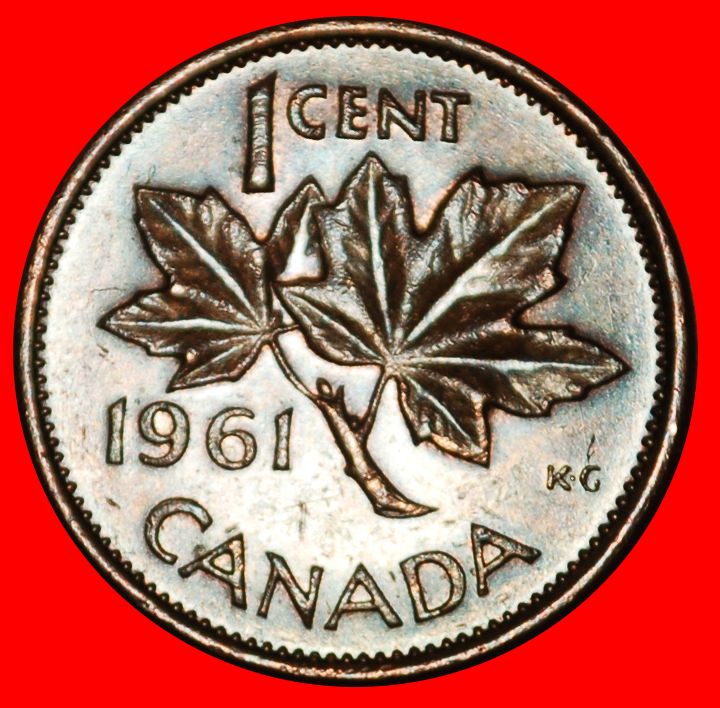 2022) Ⰶ NOT NUDE (1953-1964): CANADA ★ 1 CENT 1961! ELIZABETH II (1953 ...