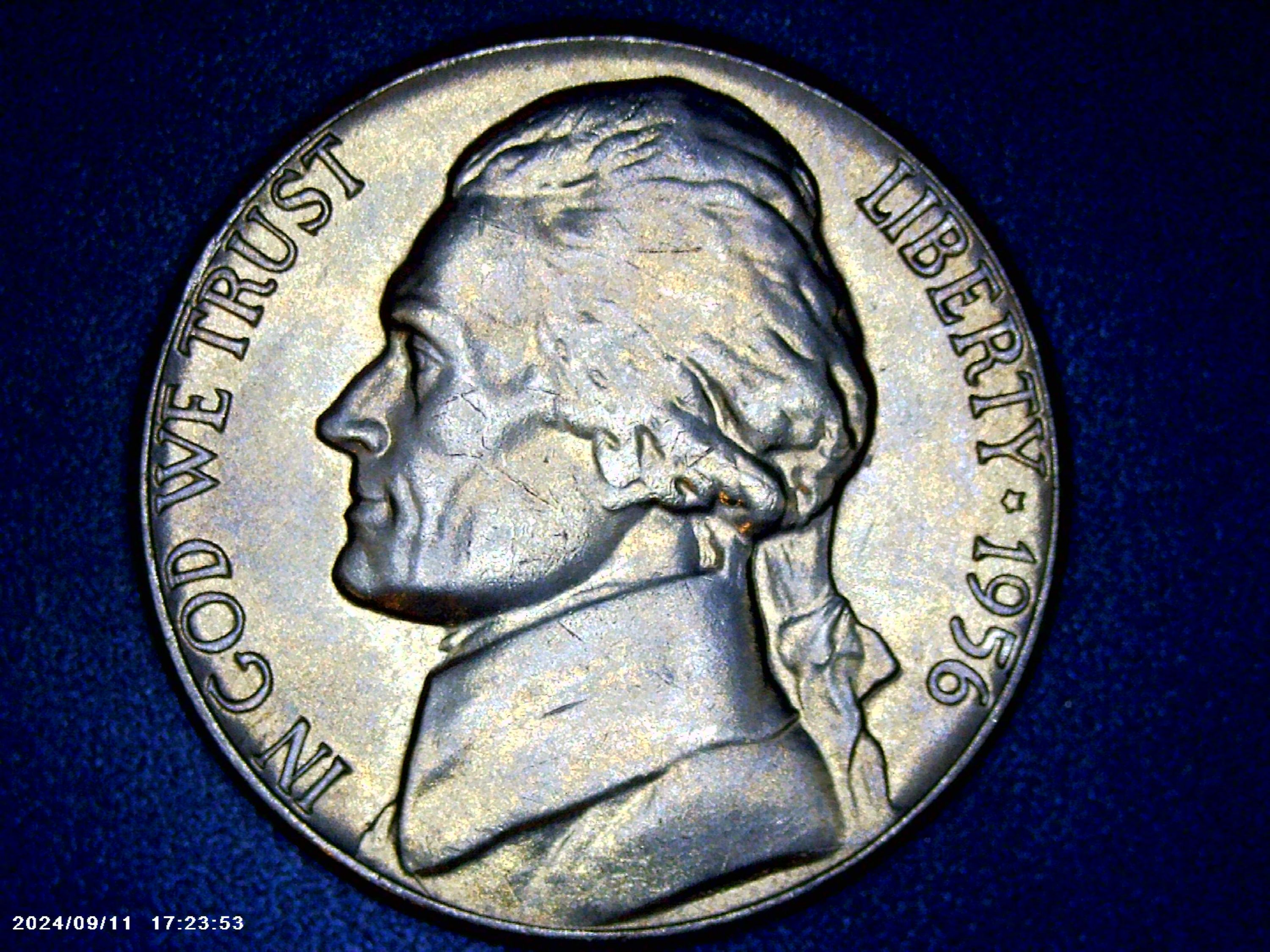 1956 P Jefferson Nickel Brilliant Uncirculated - For Sale, Buy Now ...