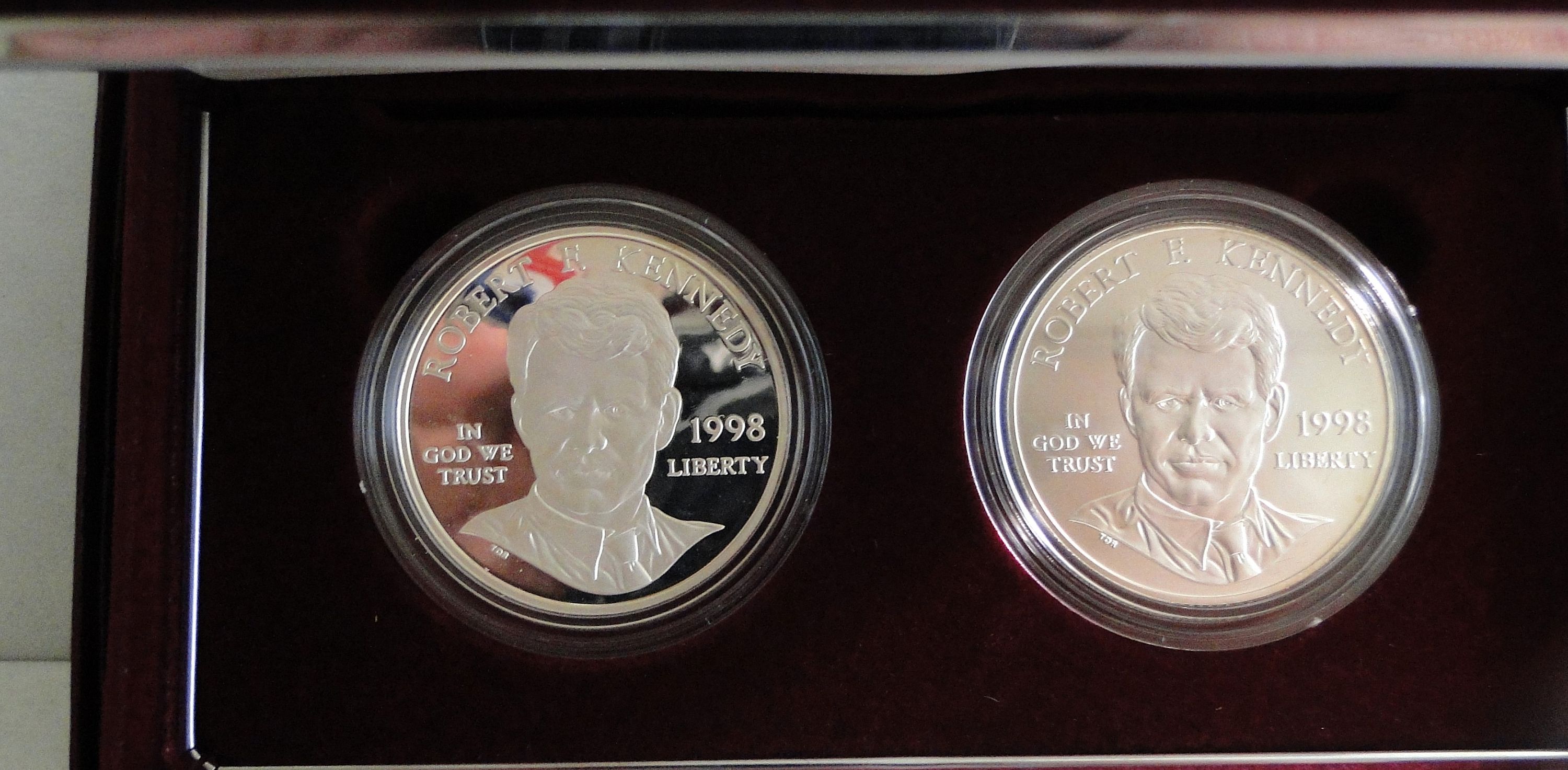 1998 Robert F. Kennedy Uncirculated/Proof Commemorative Dollar 2 Coin ...