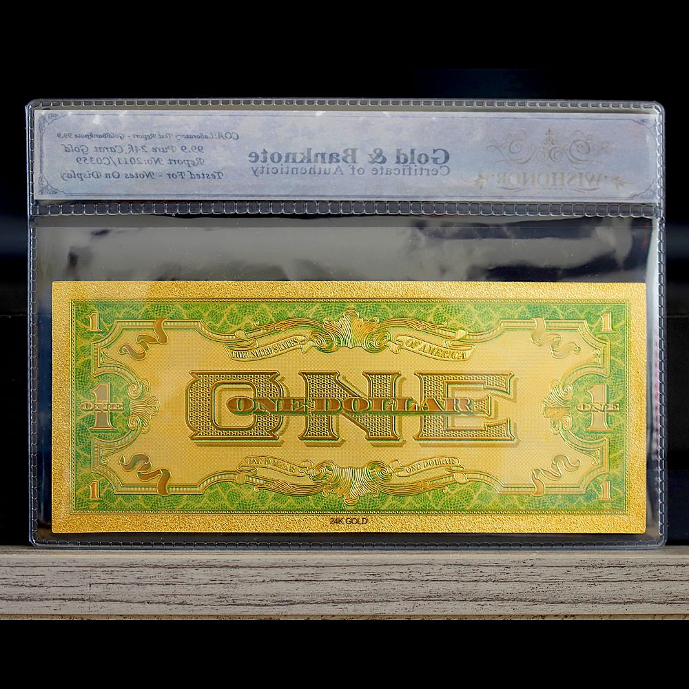 100mg 24K Gold 1928 $1 One Dollar Bill Gold Certificate Banknote - with ...