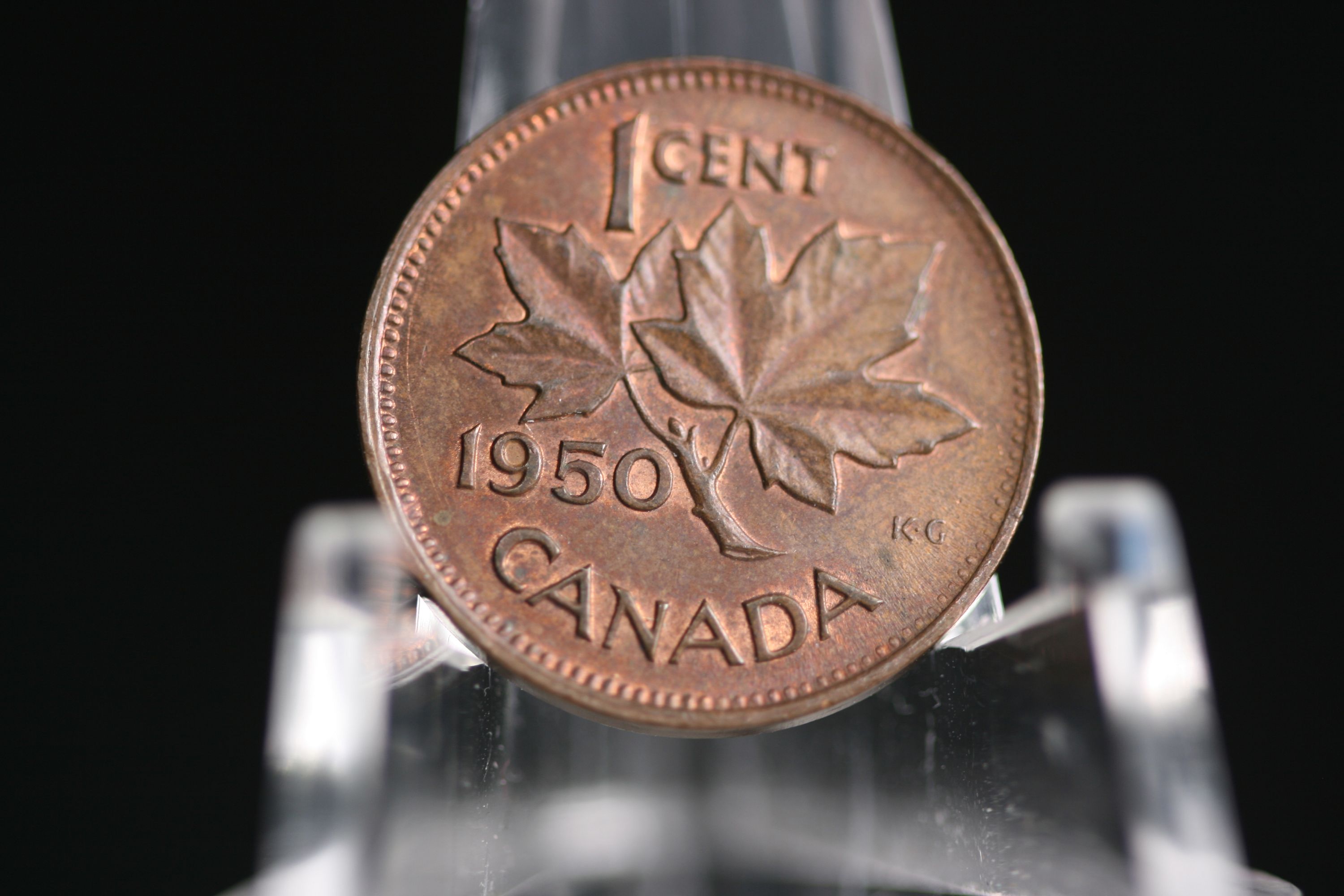 1950 Canada 1 Cent- George VI- AU++RED - For Sale, Buy Now Online ...