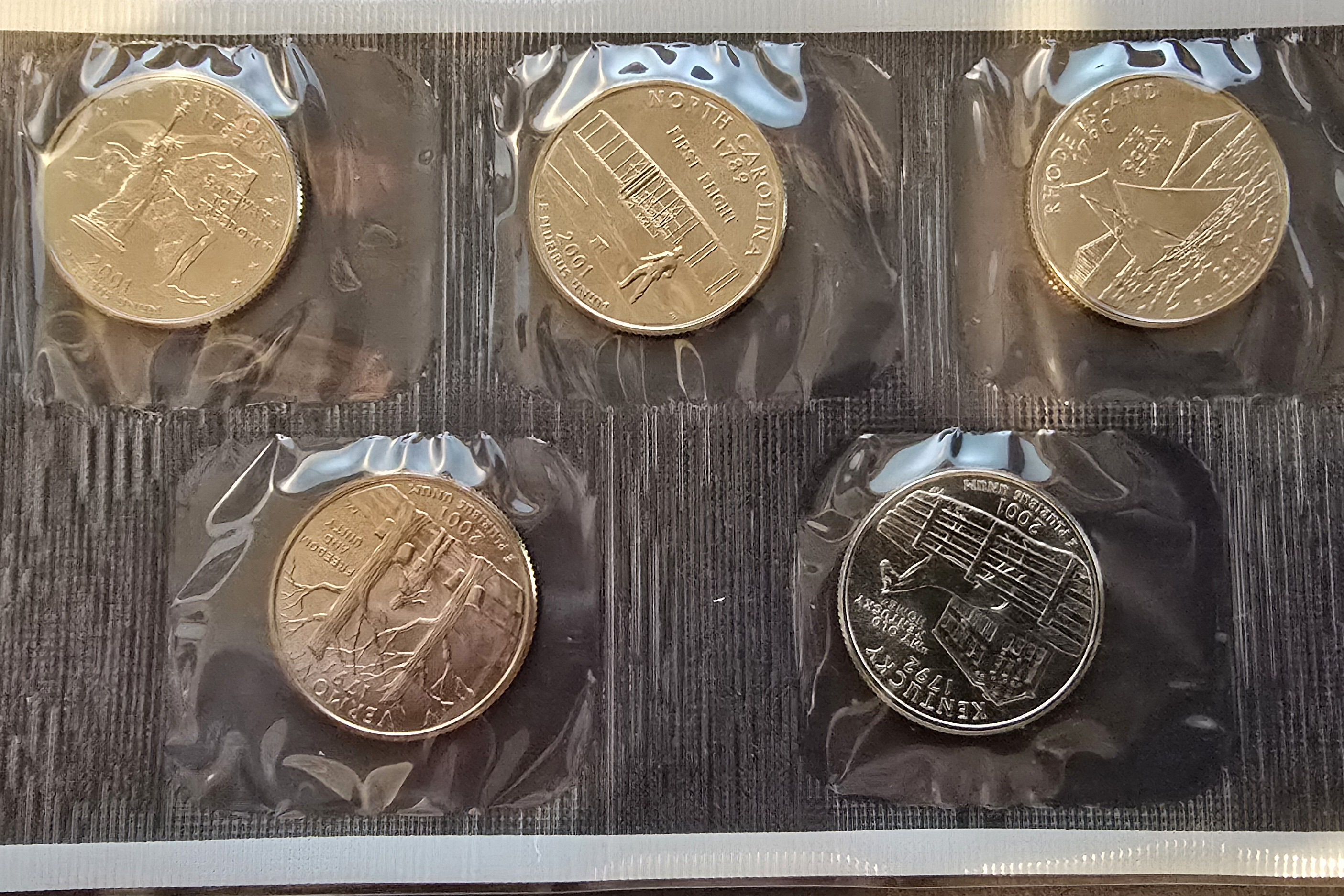 2001-P 5-Quarter Set - BU in Original Mint Cello - For Sale, Buy Now ...