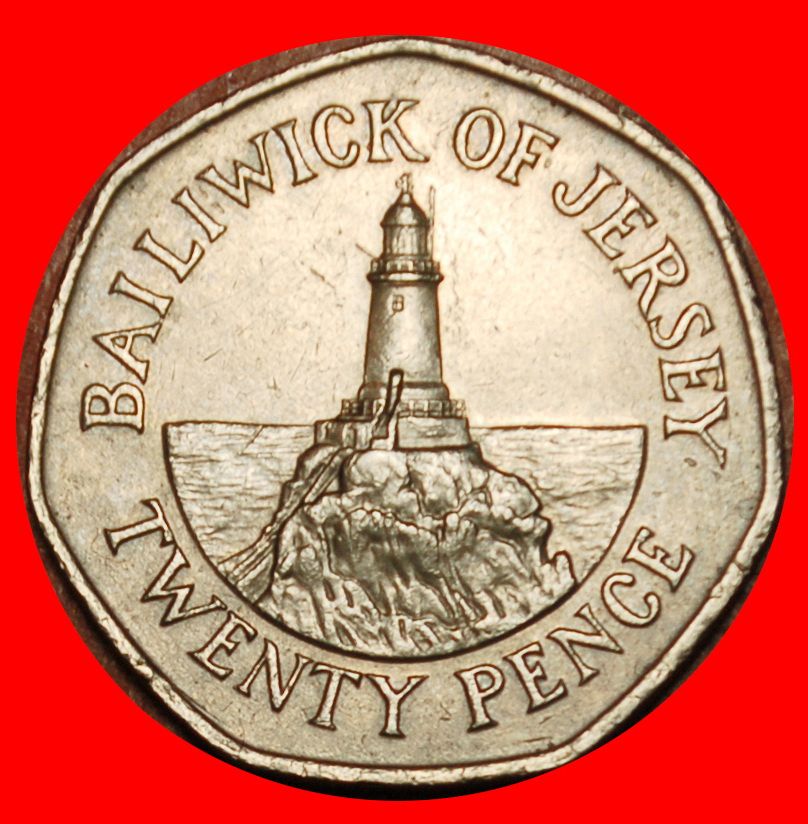 GREAT BRITAIN (1983-1997): JERSEY★20 PENCE 1990! UNCOMMON! ELIZABETH II ...