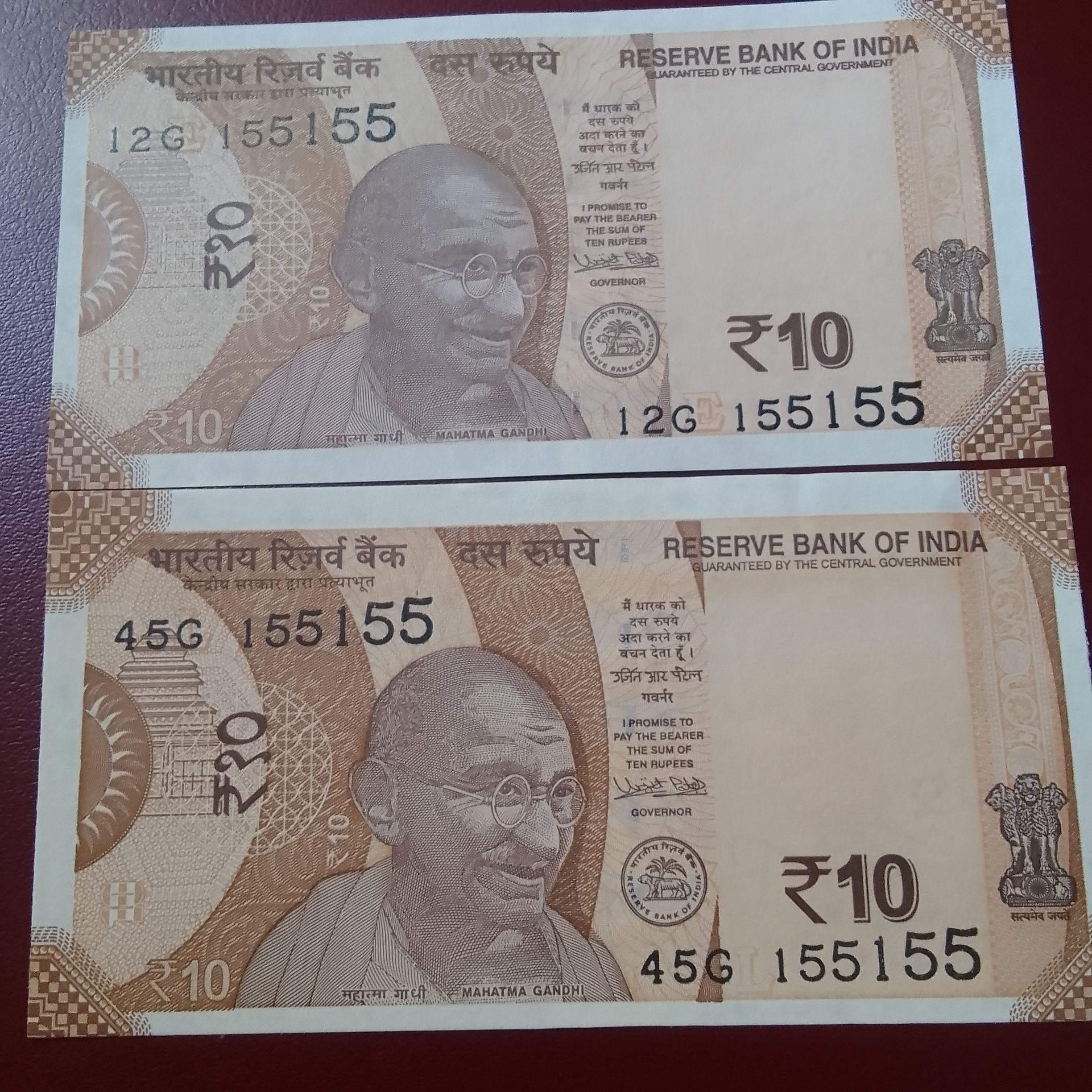 2018..155155 x 2 INDIA NOTES.. DIFFERENT PREFIX UNC - For Sale, Buy Now ...
