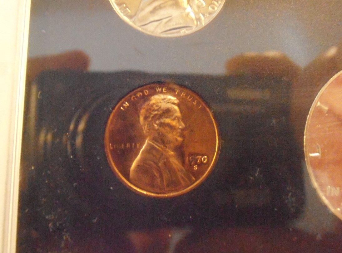 1970 S Small Date Lincoln AND 40% Silver Kennedy half dollar (70S PROOF ...