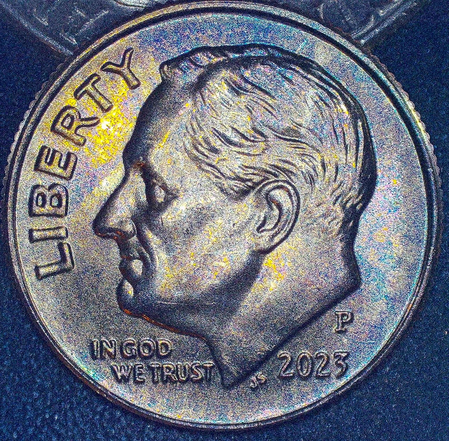 2023 P Roosevelt Dime Brilliant Uncirculated Beautiful Toning Full ...