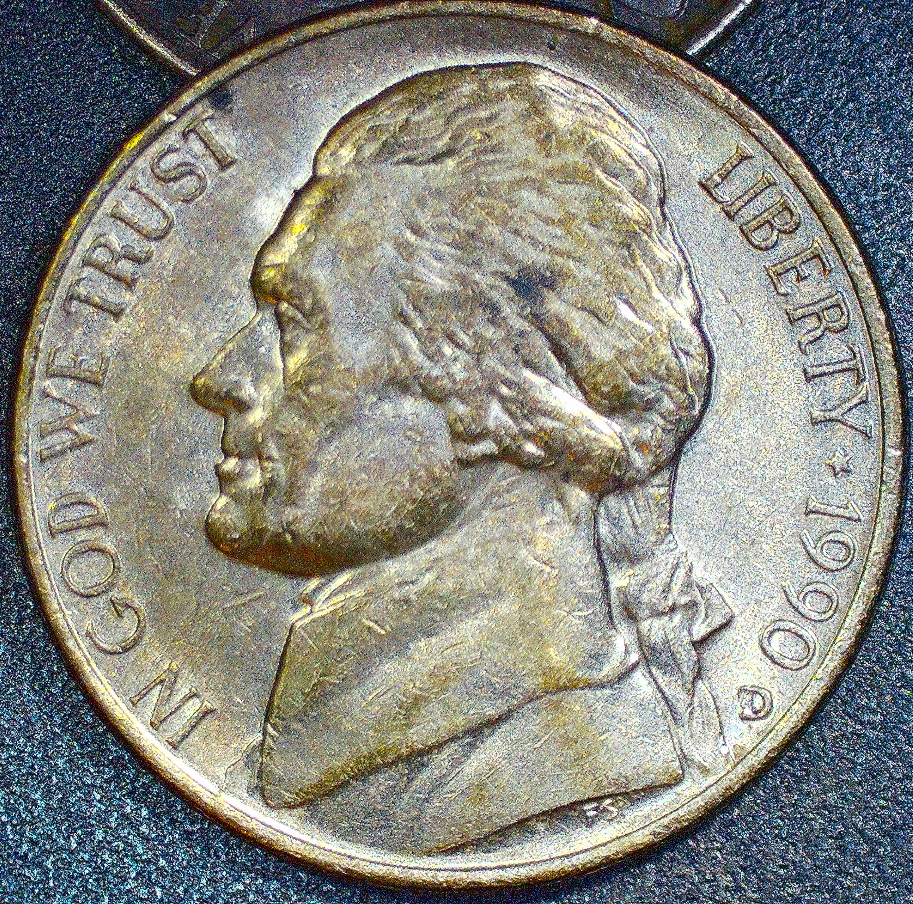 1990 D Jefferson Nickel - For Sale, Buy Now Online - Item #850776