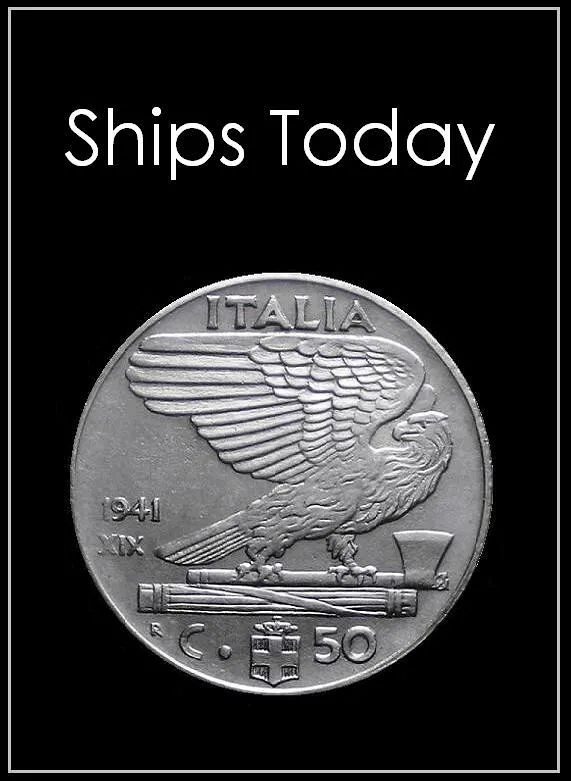 1940 FASCIST ITALY 50 CENTESIMI - 24mm Stainless Steel WW2 Era Coin ...