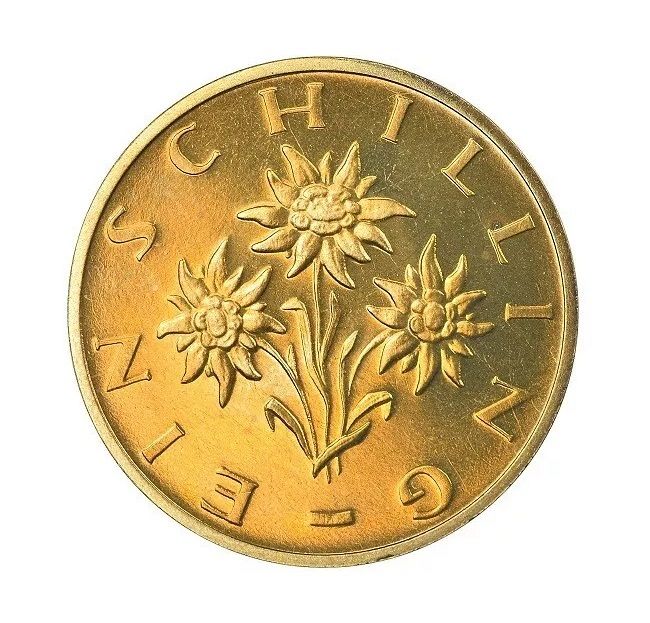 AUSTRIA 1 SCHILLING - 23mm Proof Quality Brass Coin - Edelweiss - For ...