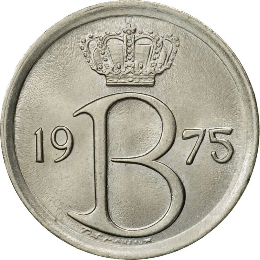 BELGIUM 25 CENTIMES - 16mm Copper-Nickel Coin - 1964 thru 1975 - For ...