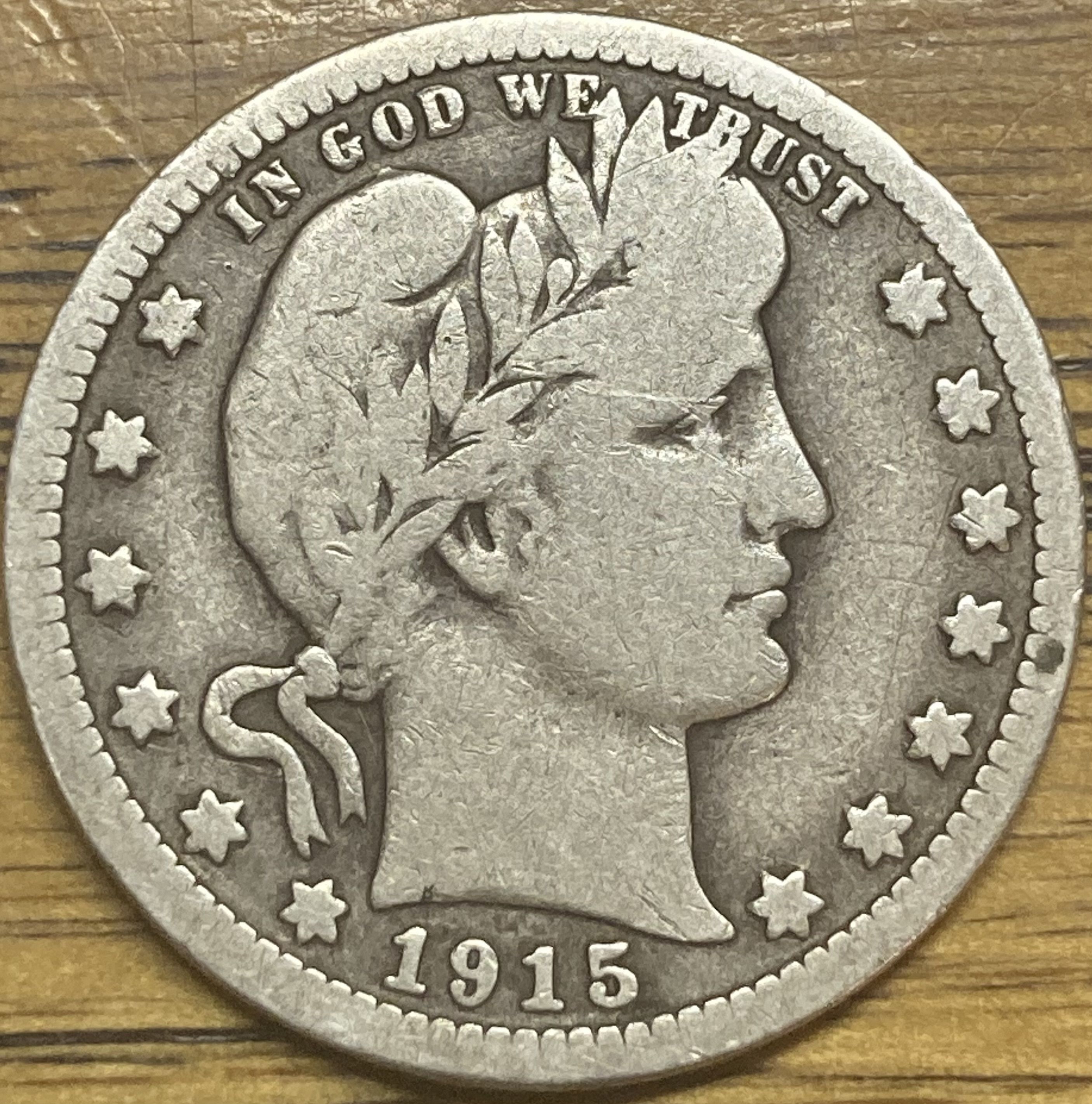 1915 barber quarter dollar in VERY GOOD condition - For Sale, Buy Now ...