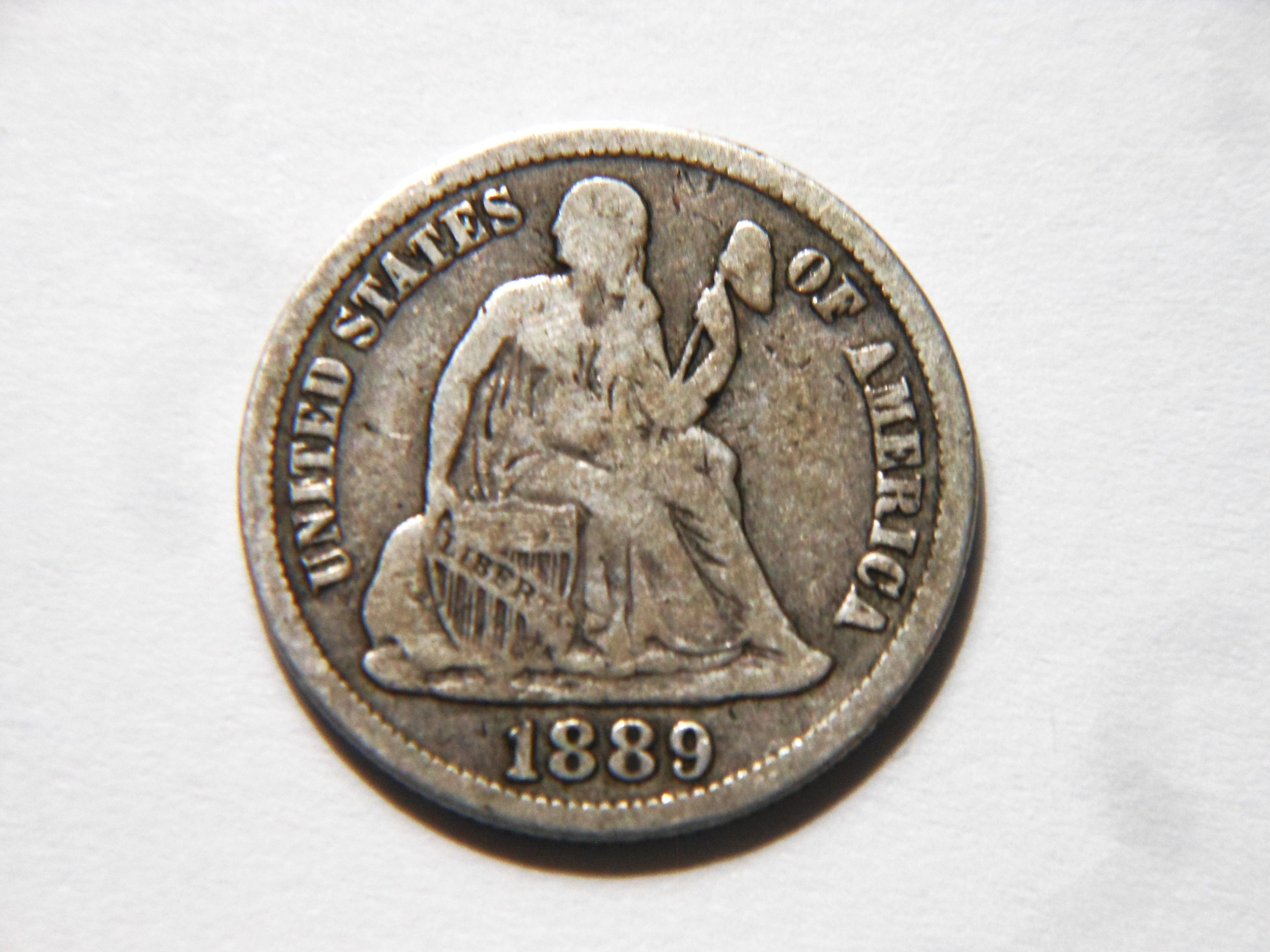 1889-S Silver Seated Liberty Dime - For Sale, Buy Now Online - Item #857136