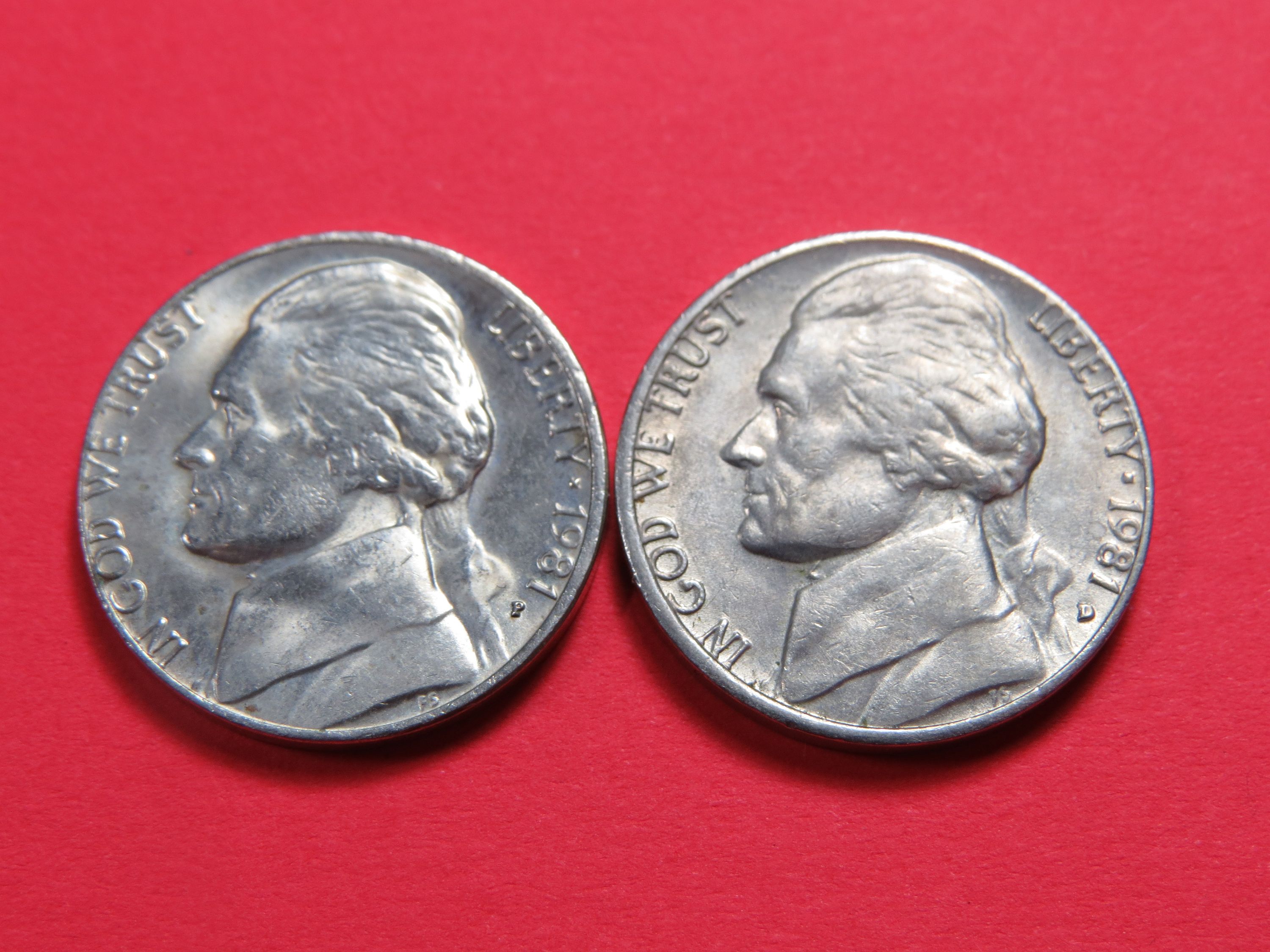 1981-P & 1981-D JEFFERSON NICKELS ~ (LOT OF 2 COINS) ~ LOT H234 - For ...