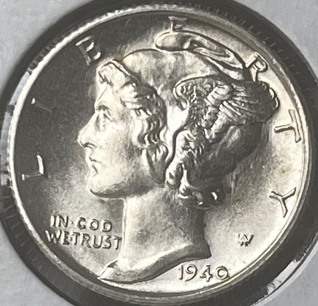 1940-S Mercury Silver Dime • Brilliant Uncirculated MS60+ Condition ...