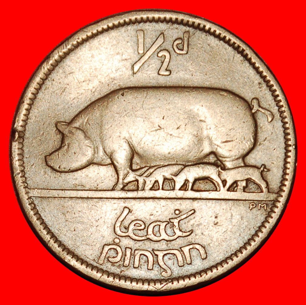 GREAT BRITAIN (1928-1937): IRELAND ★ 1/2 PENNY 1928 PIG! - For Sale ...