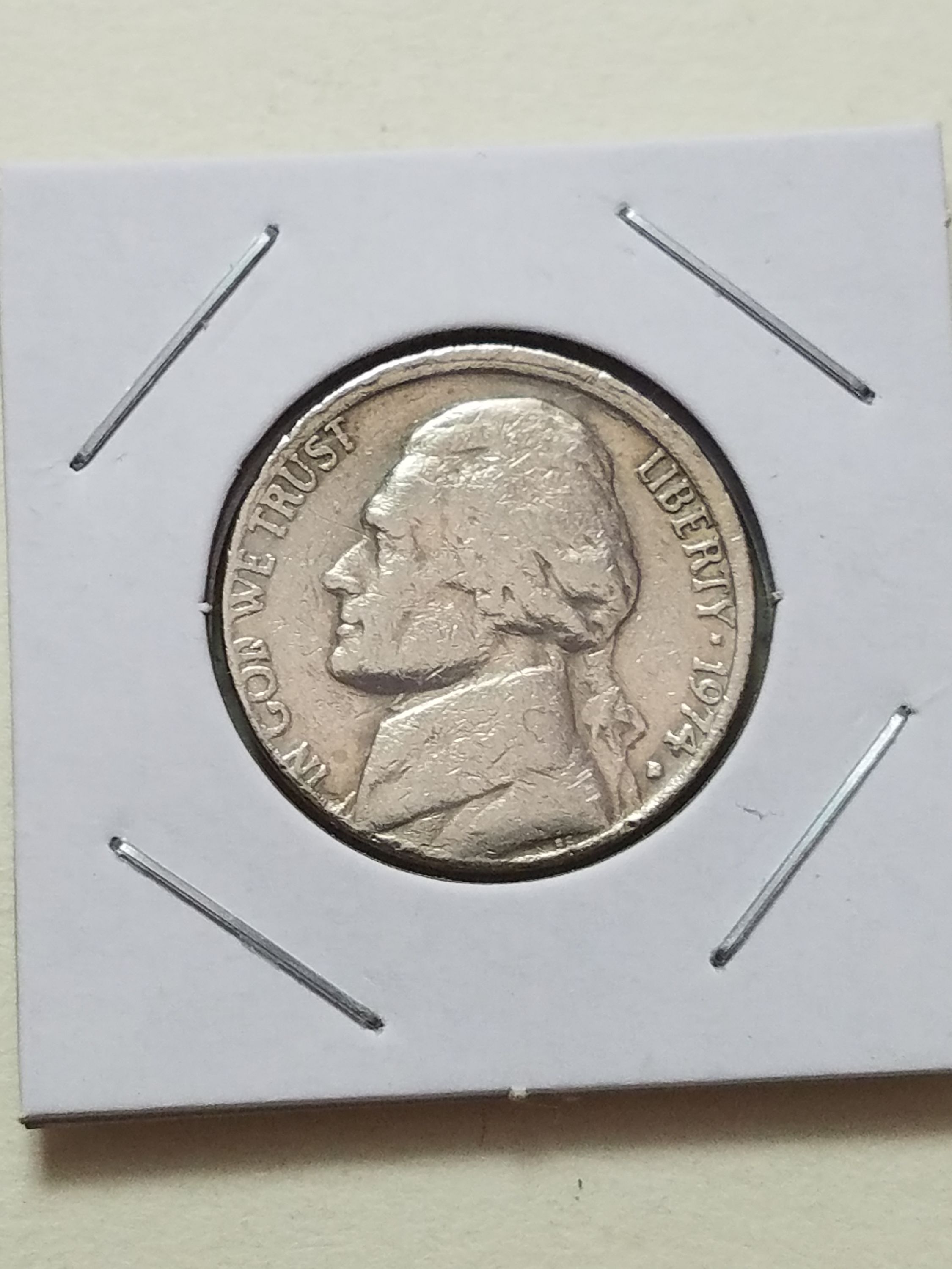 1974 D Jefferson Nickel Off Center Broadstrike Error - For Sale, Buy ...