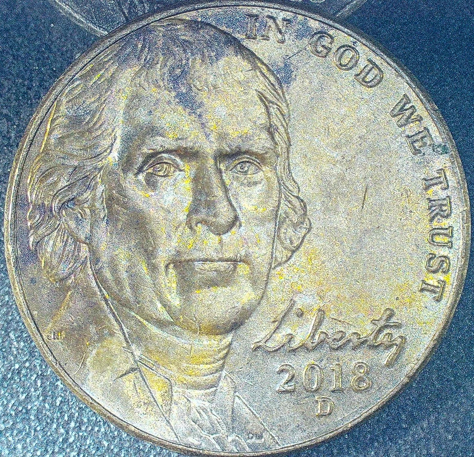 2018 D Jefferson Nickel Beautiful Toning - For Sale, Buy Now Online ...