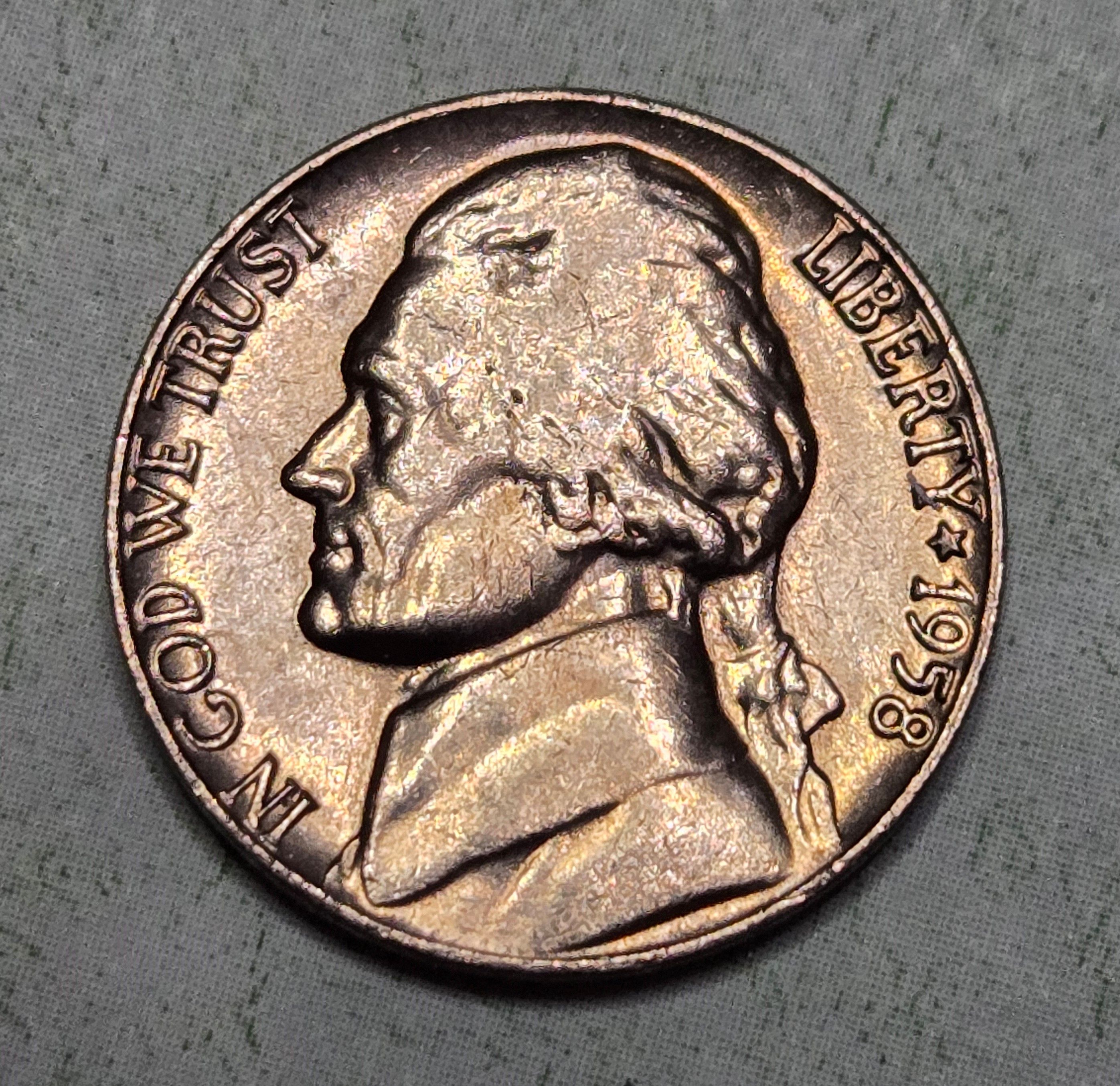 1958 Jefferson Nickel Almost Uncirculated-53 - For Sale, Buy Now Online ...