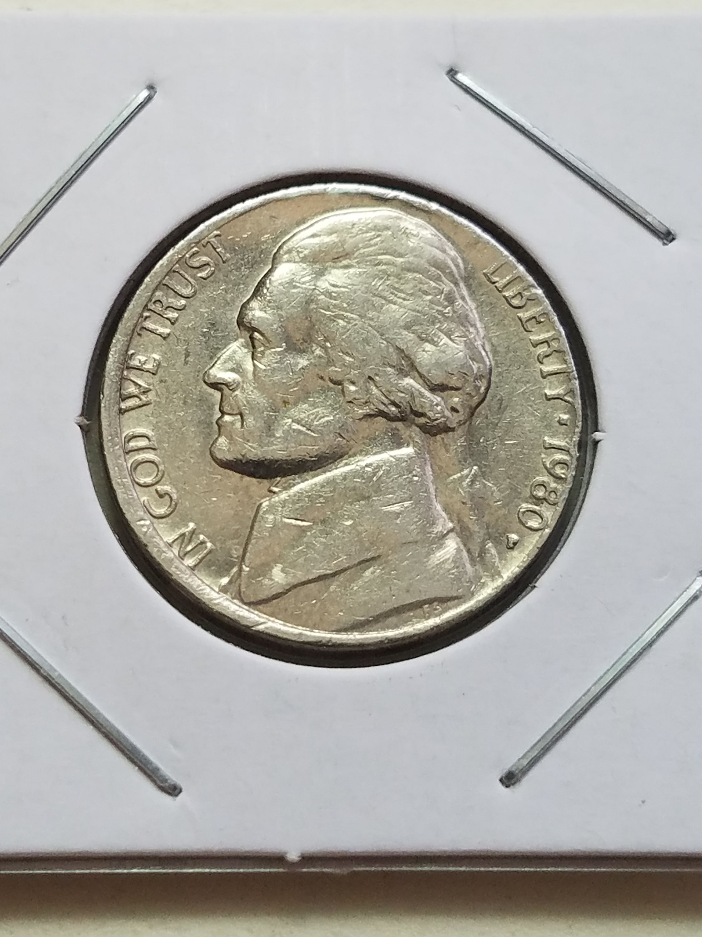 1980 P Jefferson Nickel Off Center and Finning Error - For Sale, Buy ...