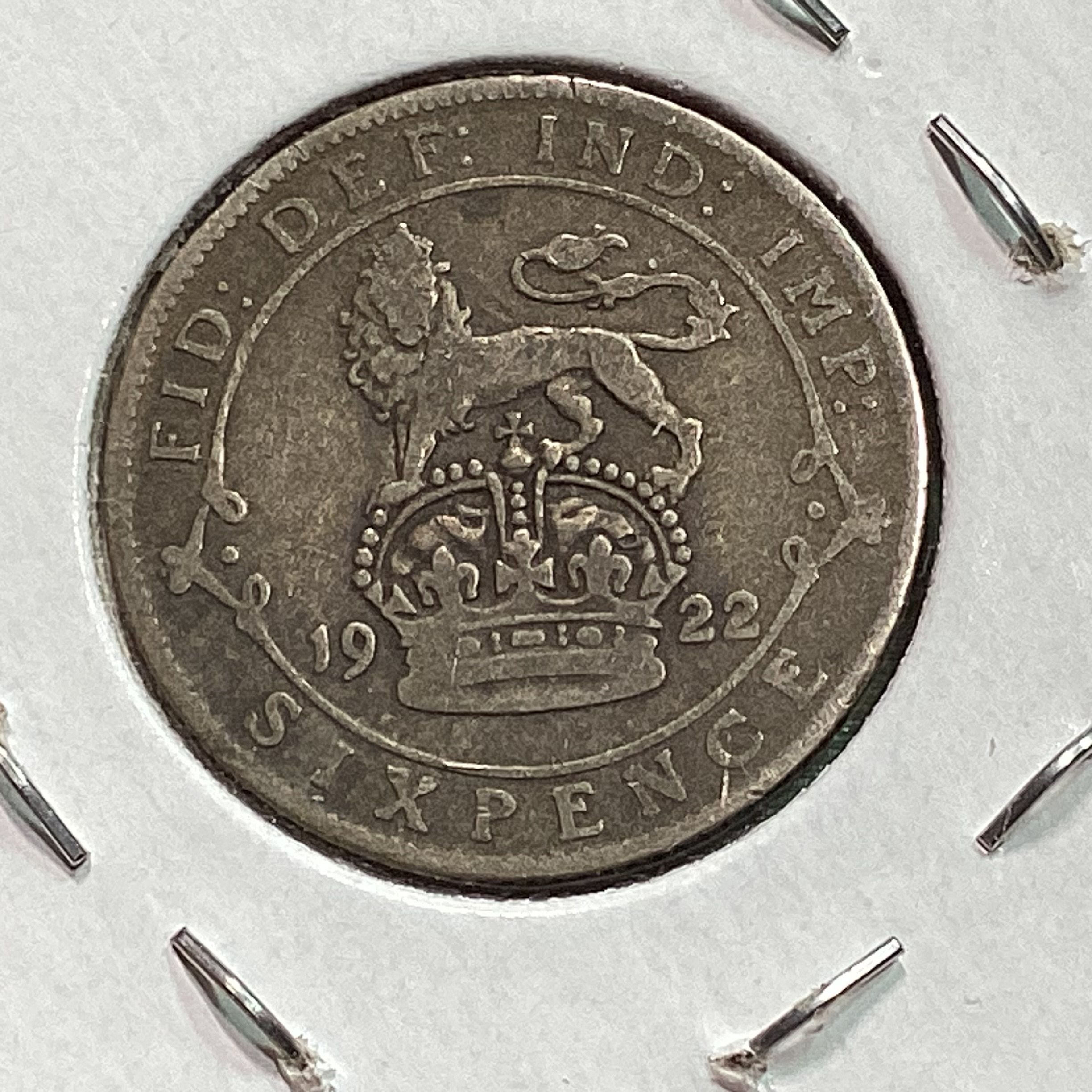 1922 Great Britain Silver 6 pence - For Sale, Buy Now Online - Item #867682