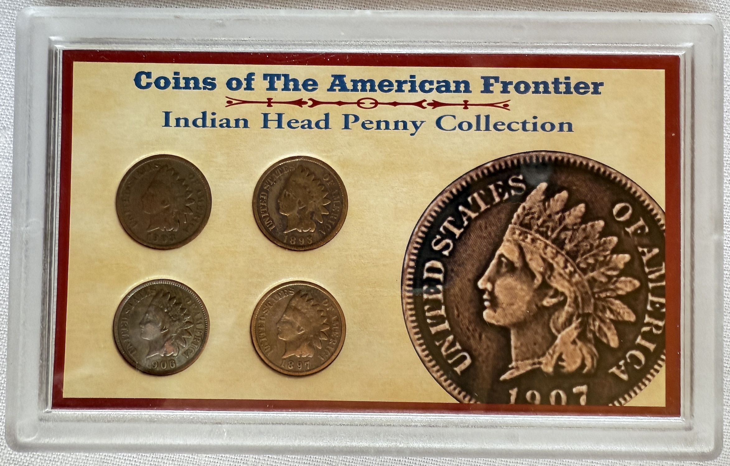 Coins of the American Frontier Indian Head Penny Collection 4-Coin Set ...