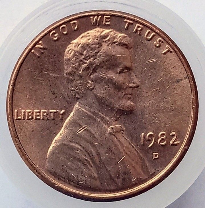 1982 D Lincoln Memorial Cent Penny • Lg Date Copper • RD • BU *lm824 ...