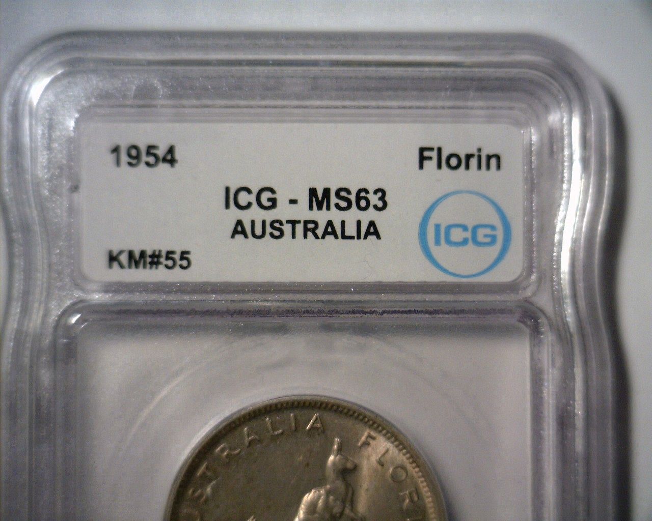 1954 SILVER AUSTRALIA FLORIN ICG MS 63 NICE LOOKING COIN!! - For Sale ...