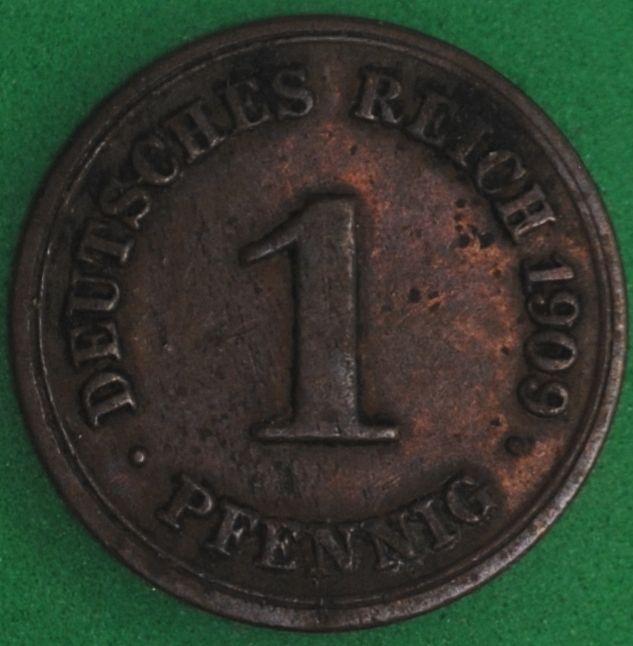 1909F Germany/Empire Pfennig VF Details - For Sale, Buy Now Online ...